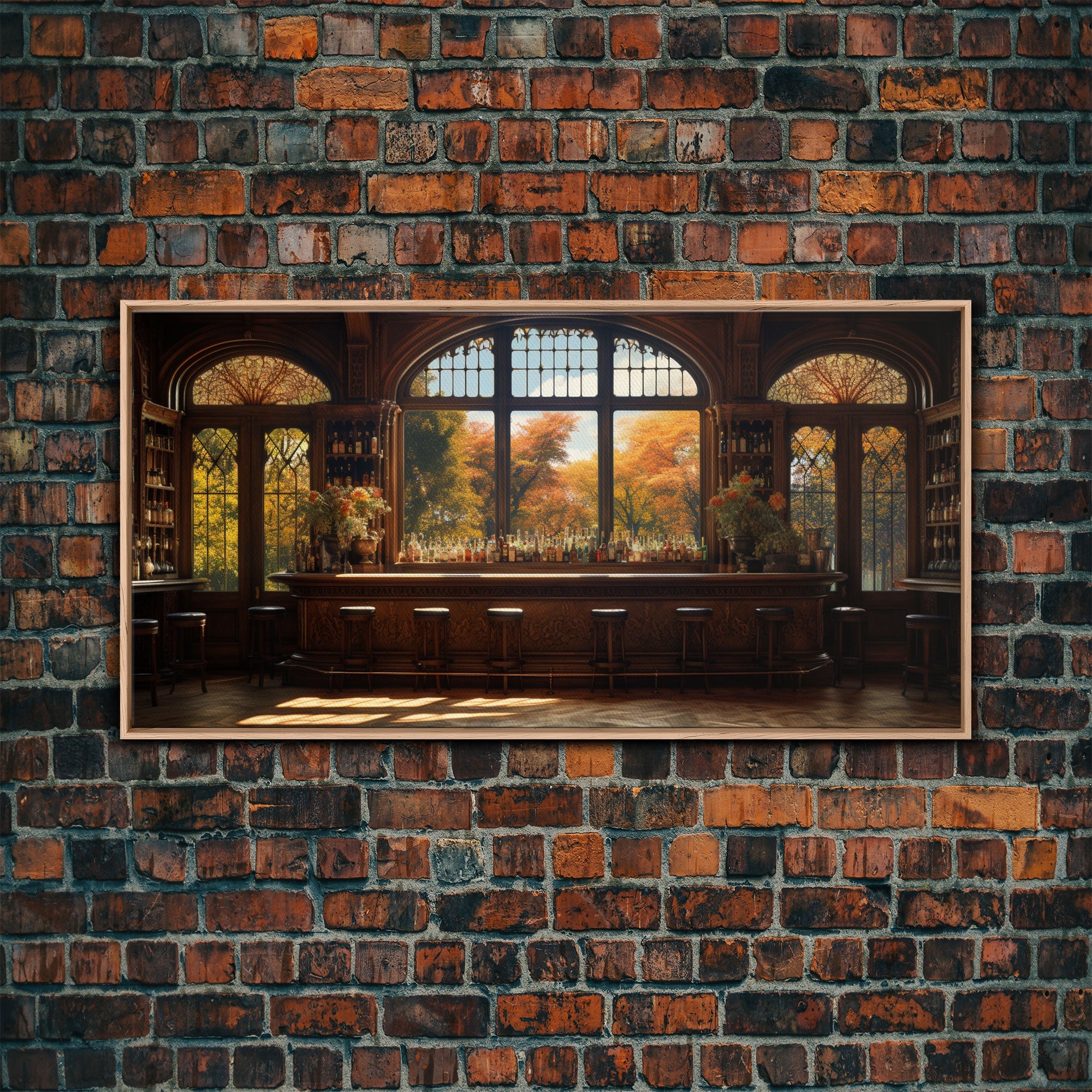Old Timey Victorian Bar Oil Painting Of A Vintage Bar Overlooking A Vi