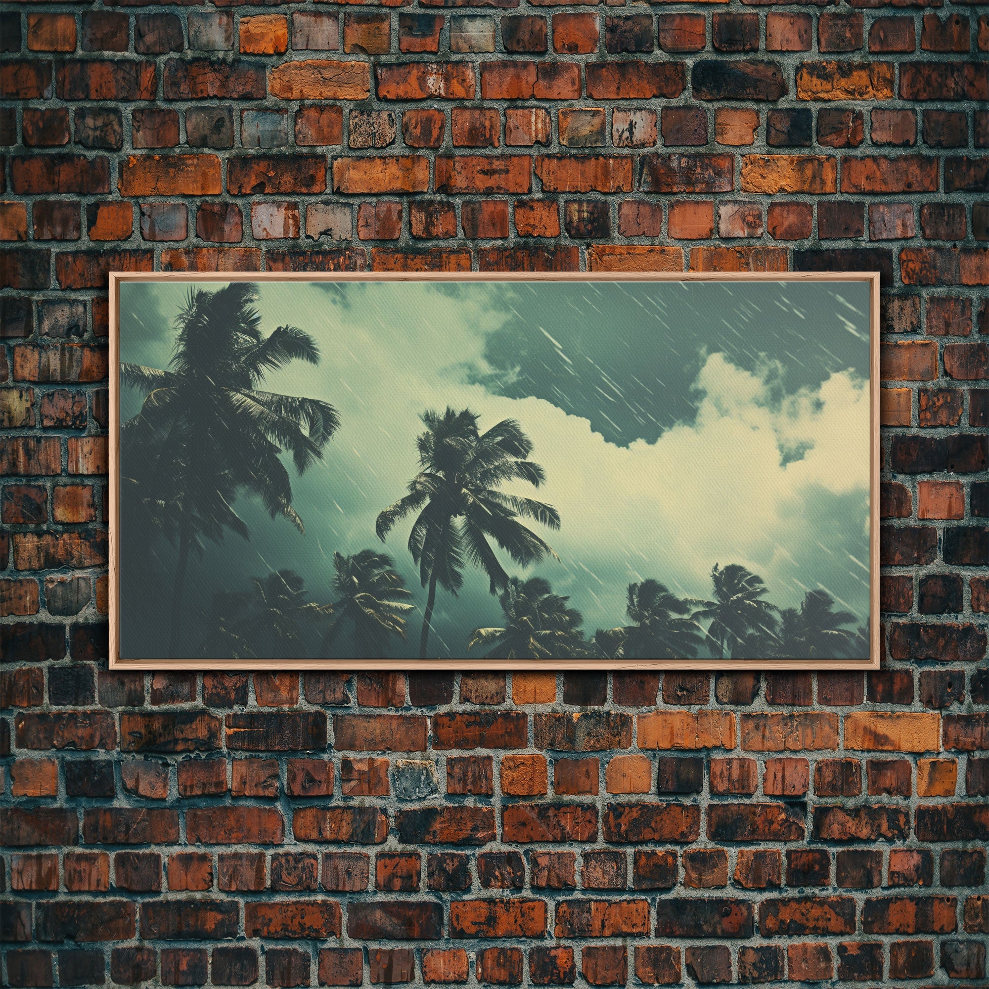 A Florida Rain Storm, Framed Canvas Print, Liminal Art, Liminal Spaces