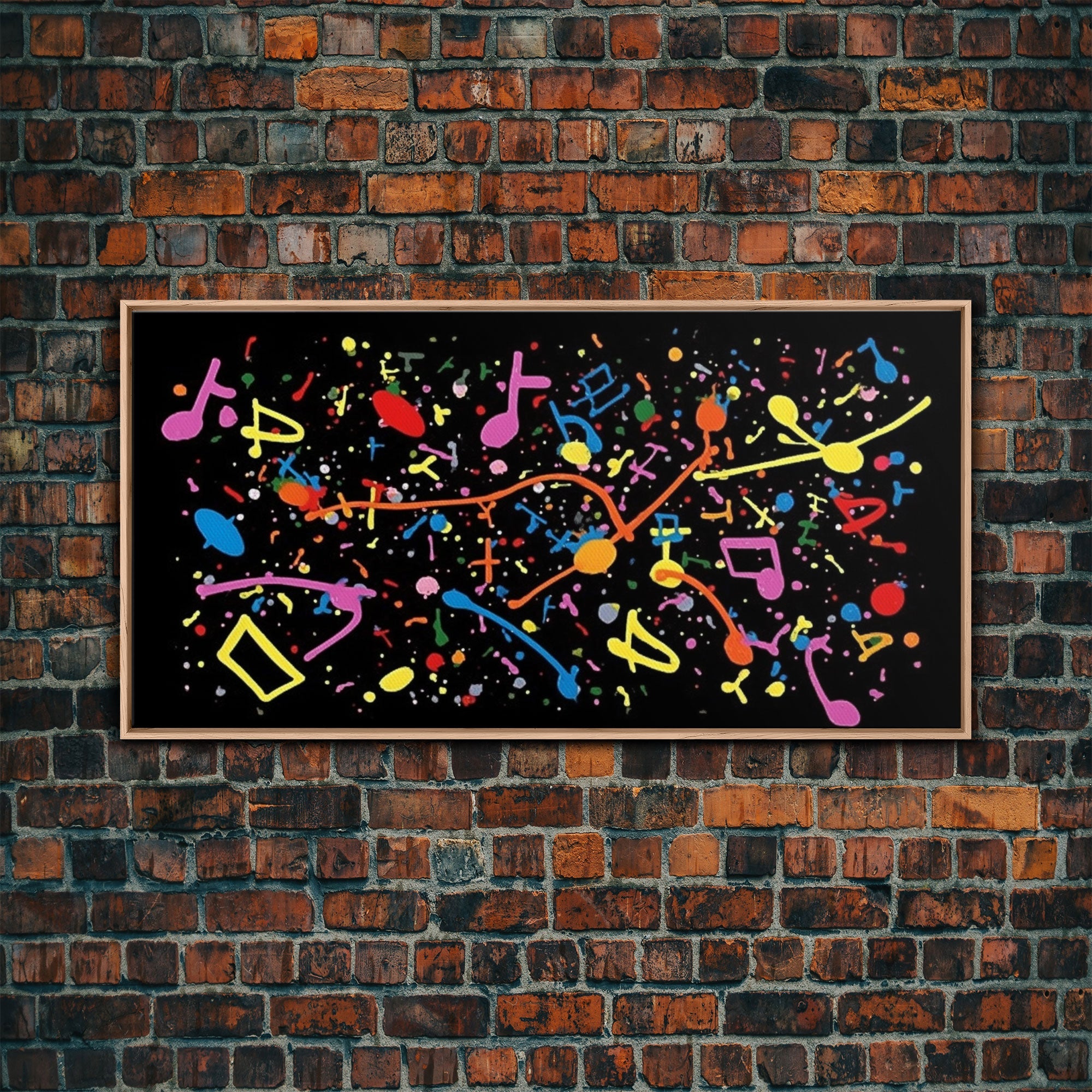 Musical Notes Graffiti Art - Colorful Painting / Canvas Print - Retro