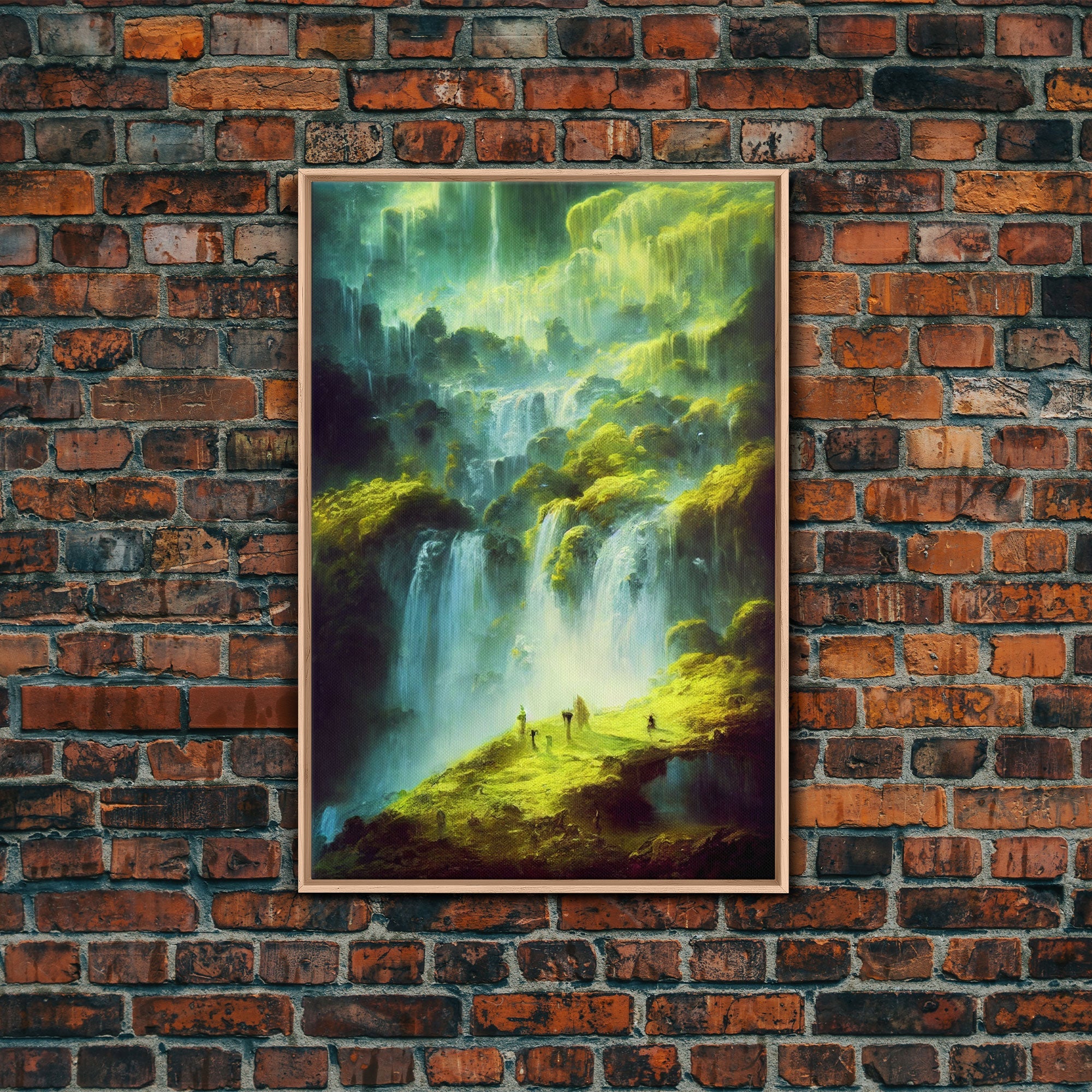 High Fantasy RPG concept art, Fantasy Landscape, Framed Canvas Print,