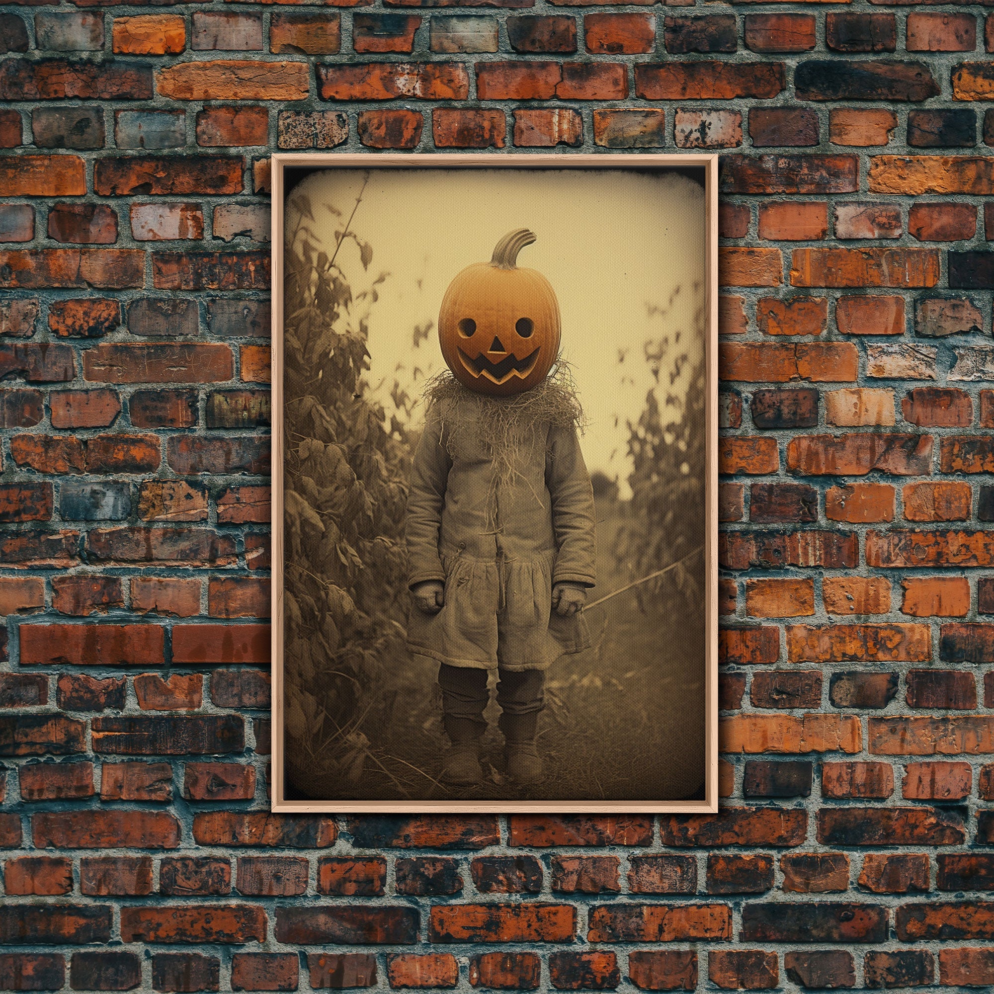 The Jack O' Lantern, Cursed Halloween Art, Spooky Decor, Creepy Wall A