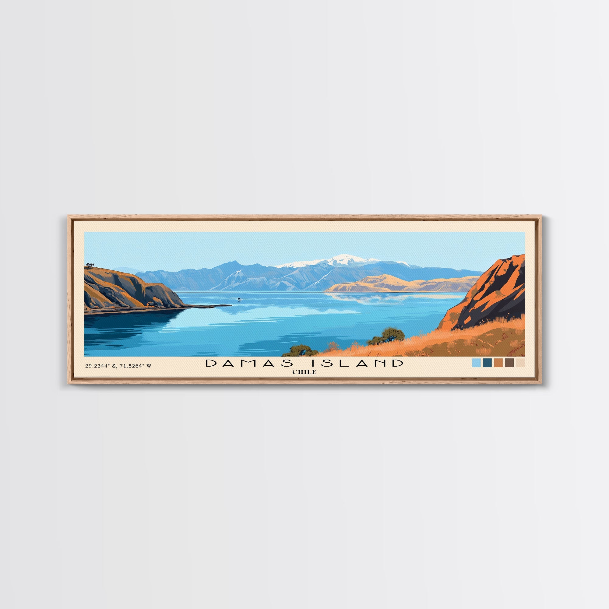 Damas Island, Chile Panoramic Print, Vacation Gift, Chile Wall Art, Be