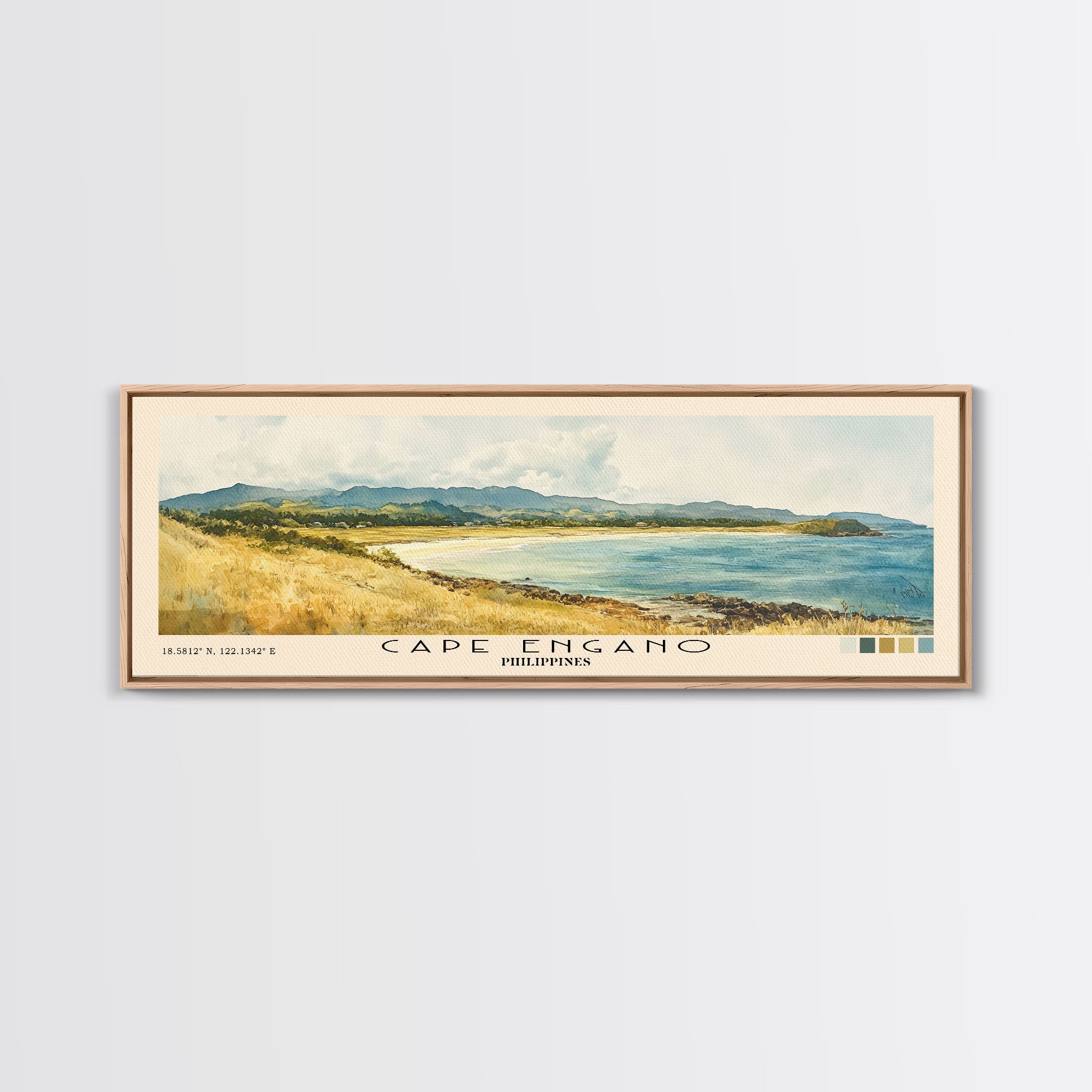 Cape Engano, Philippines Watercolor Beach Print, Vacation Gift, Philip