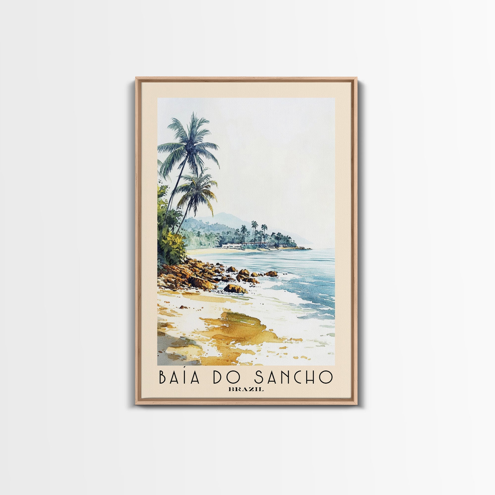 Baía do Sancho, Brazil Watercolor Beach Print, Vacation Gift, Brazil W