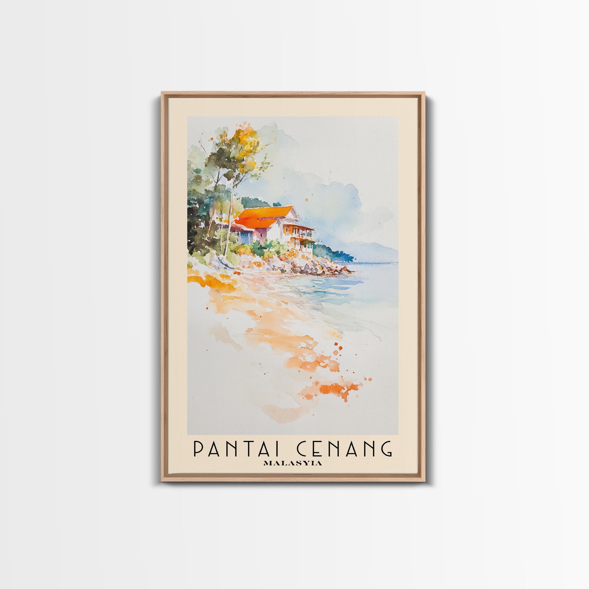 Pantai Cenang, Malasyia Watercolor Beach Print, Vacation Gift, Malasyi