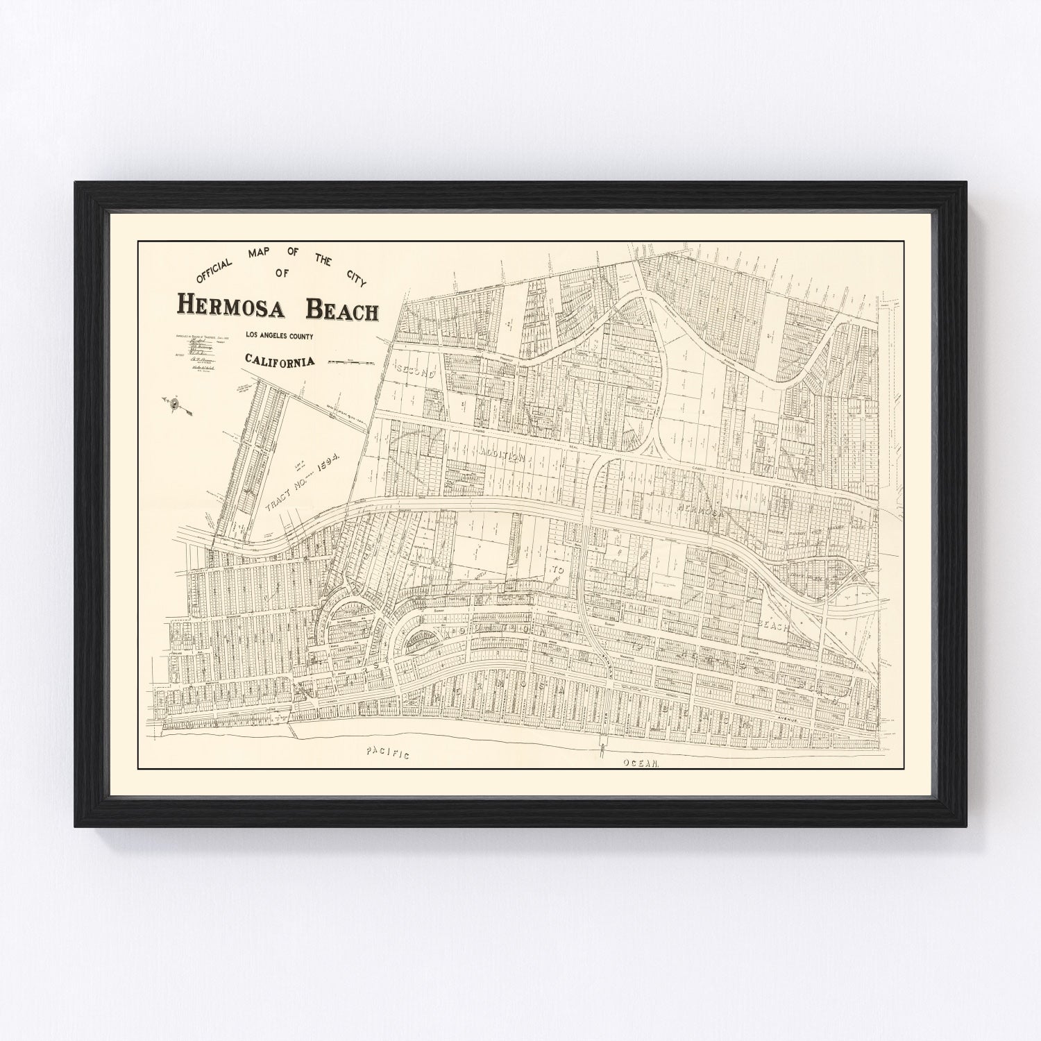 Vintage Map of Hermosa Beach, California 1922