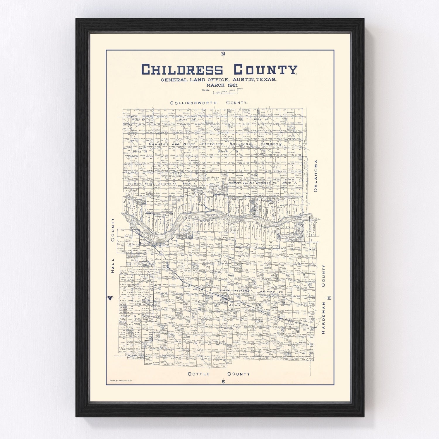Vintage Map of Childress County, Texas 1921