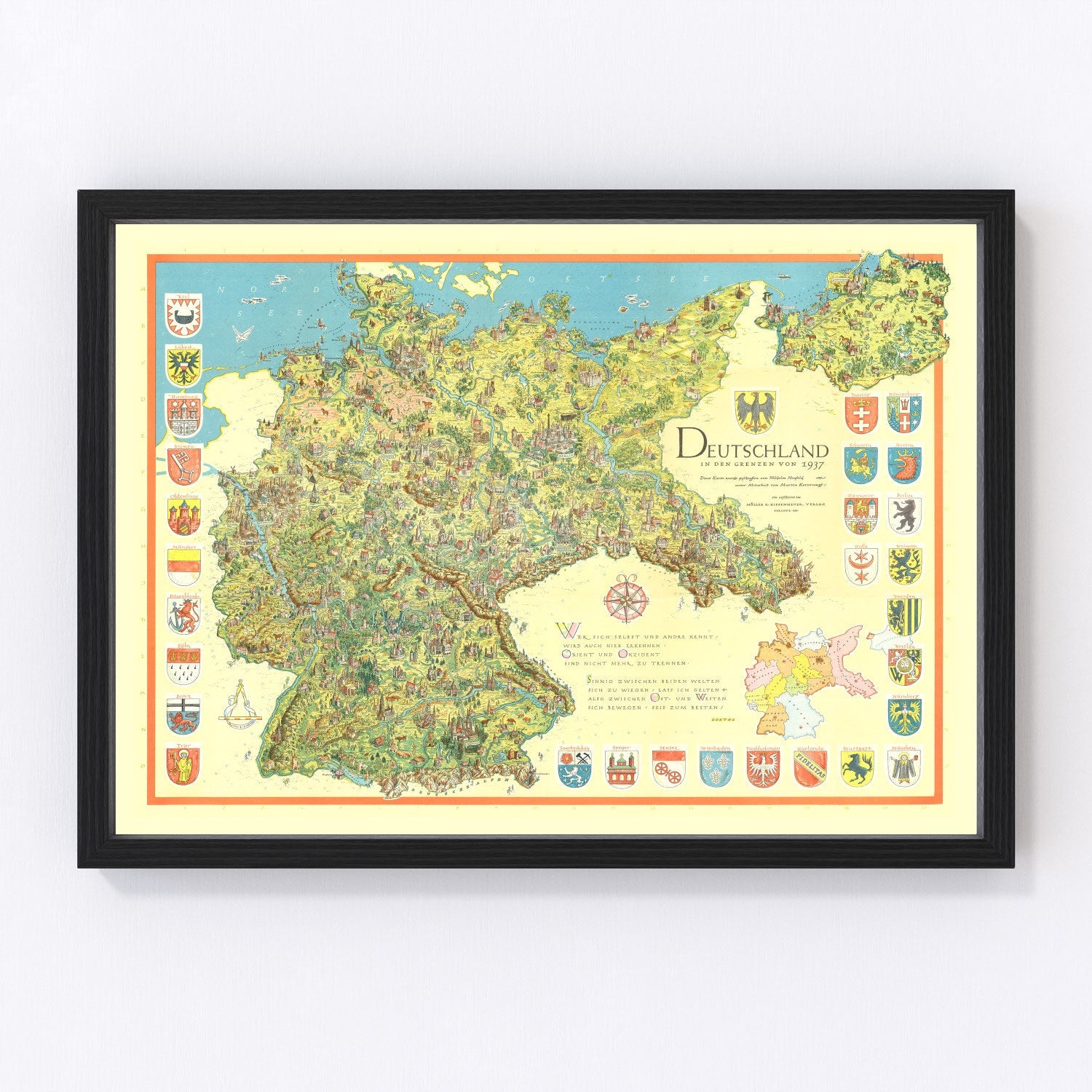 Vintage Germany in the Borders of 1937 Map