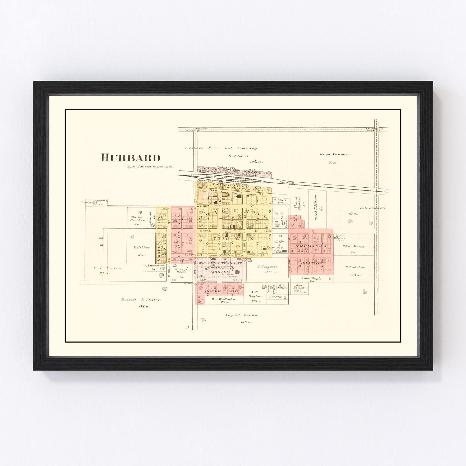 Vintage Map of Hubbard, Iowa 1892