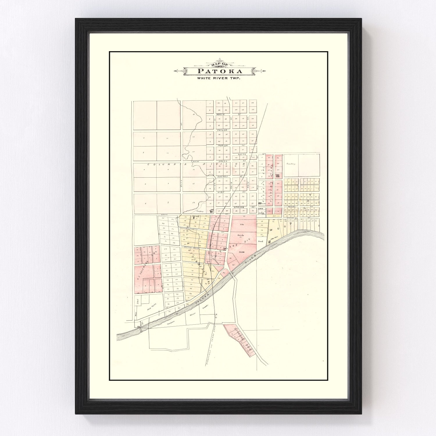 Vintage Map of Patoka, Indiana 1899