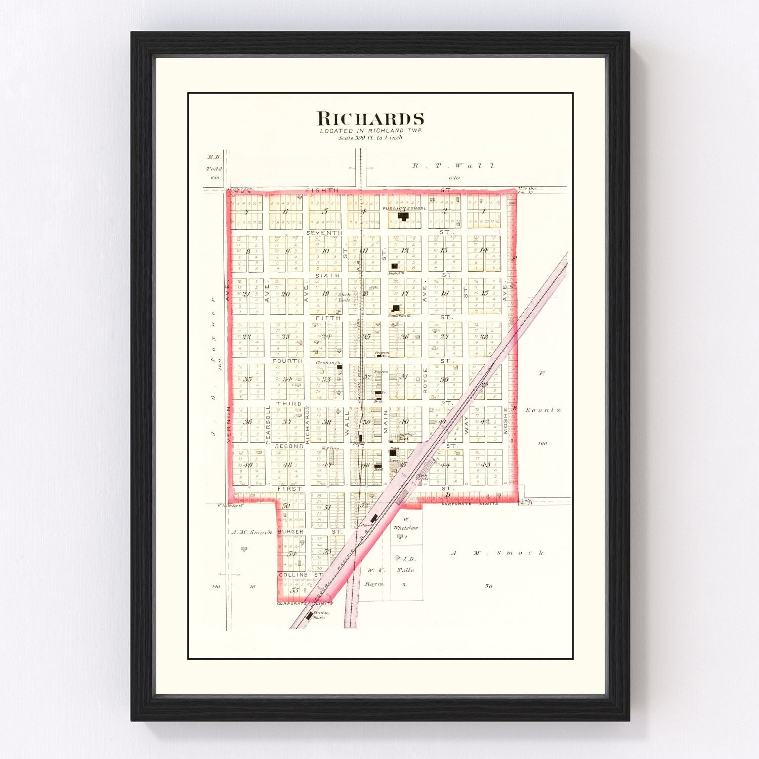 Vintage Map of Richards, Missouri 1903