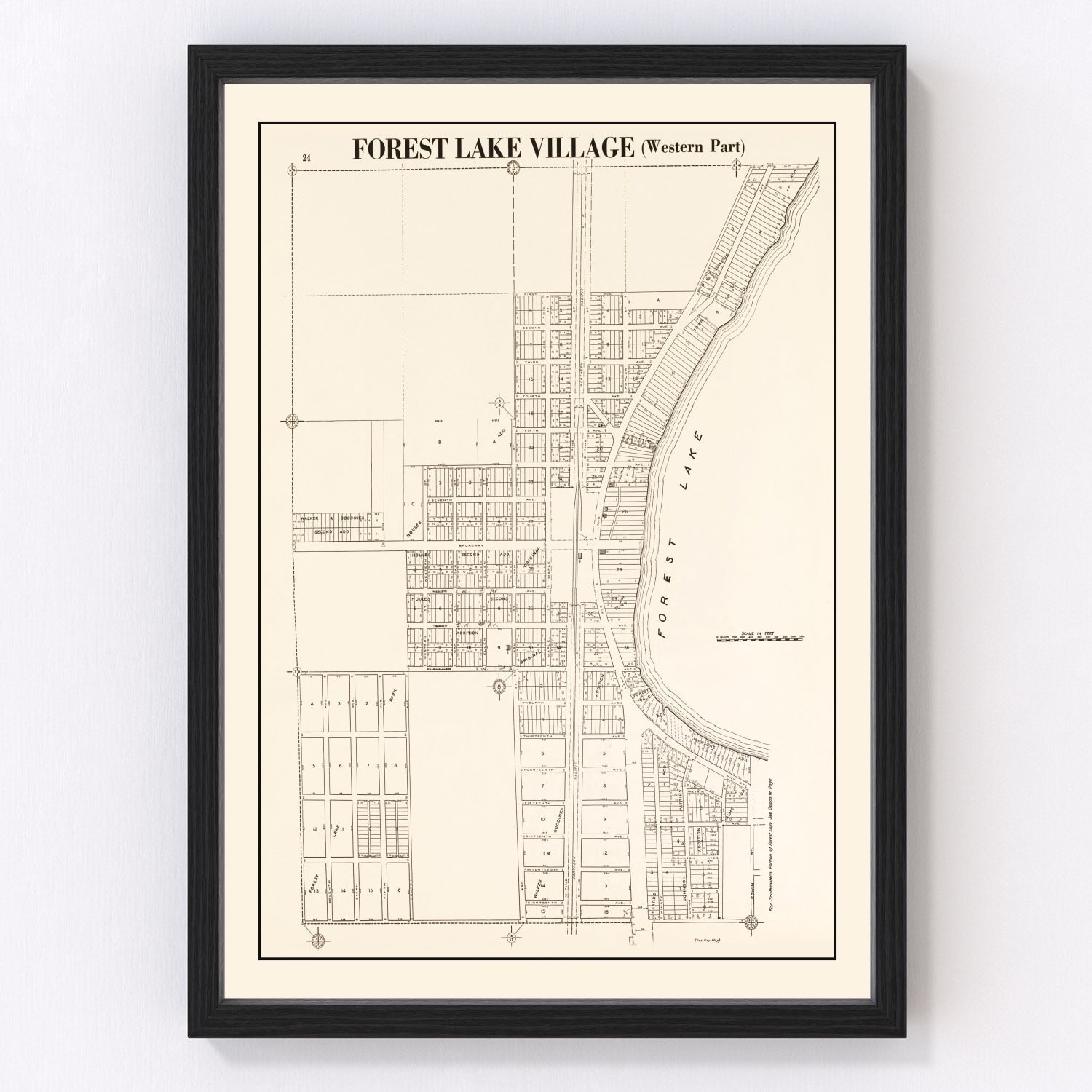 Vintage Map of Forest Lake, Minnesota 1938