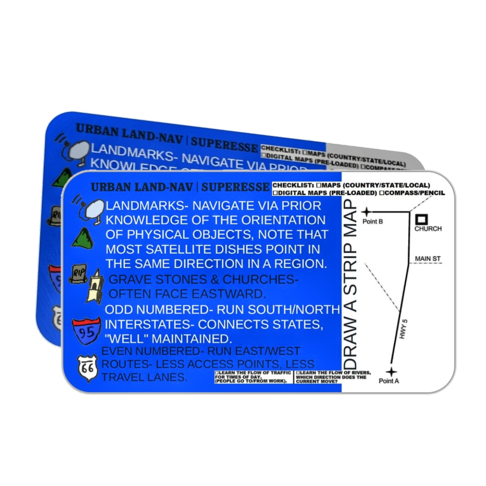 Urban Land Nav Decal - Divergent navigational reference for roads and