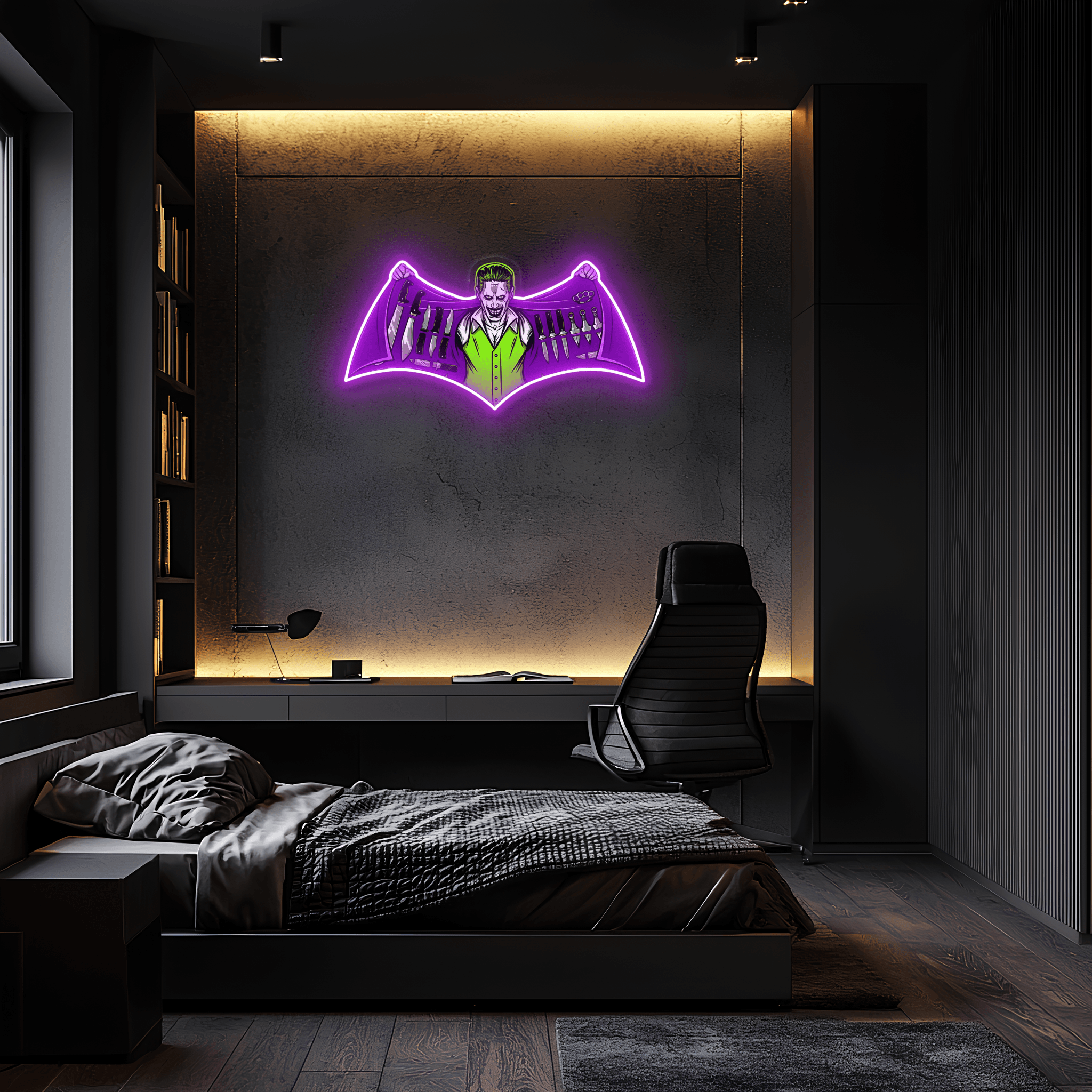 Joker Neon Sign, Uv Print Neon, Joker Uv Print Neon Sign, Neon Wall Ar