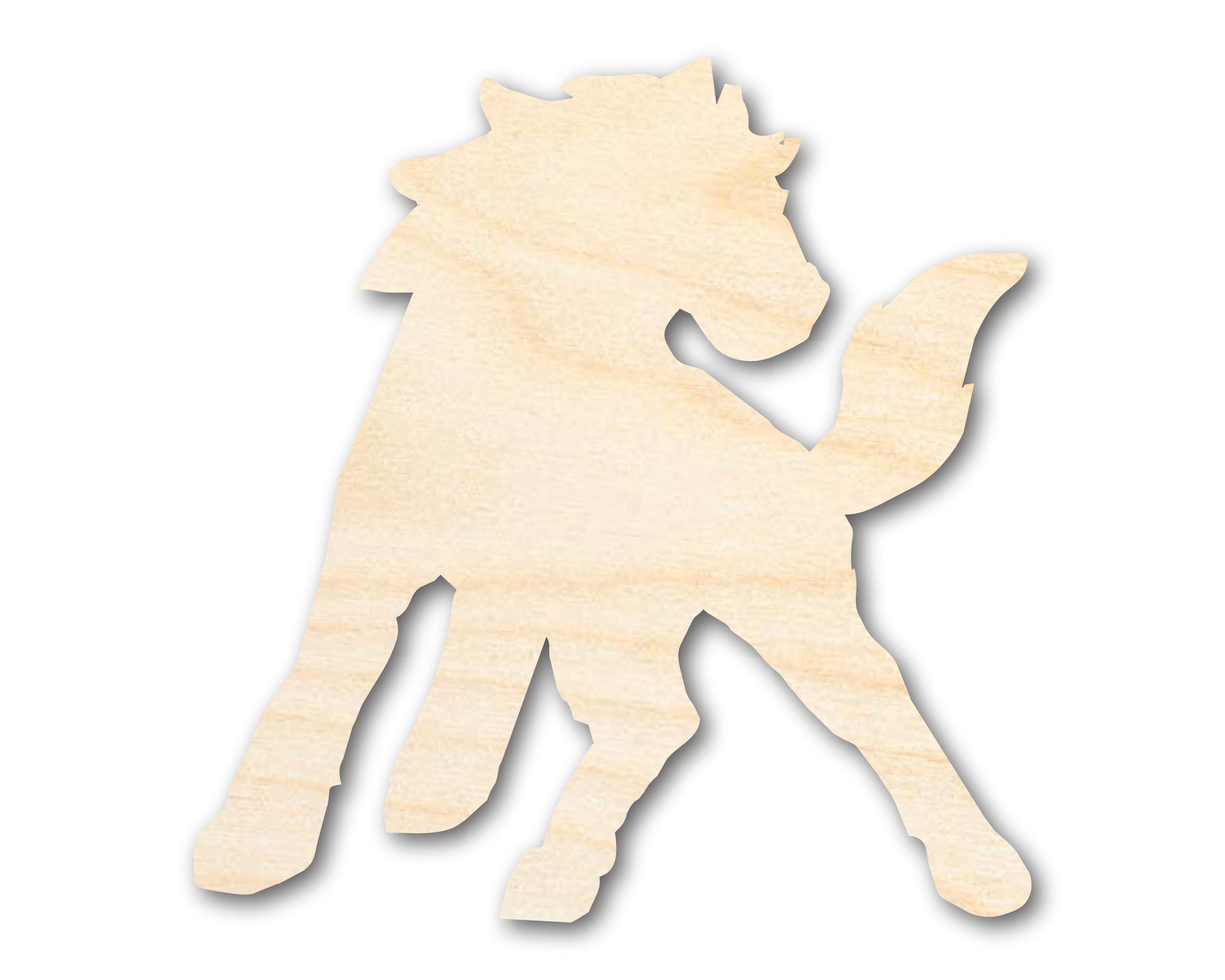 Unfinished Wood Mustang Mascot Shape | DIY Craft Cutout | up to 46" DI