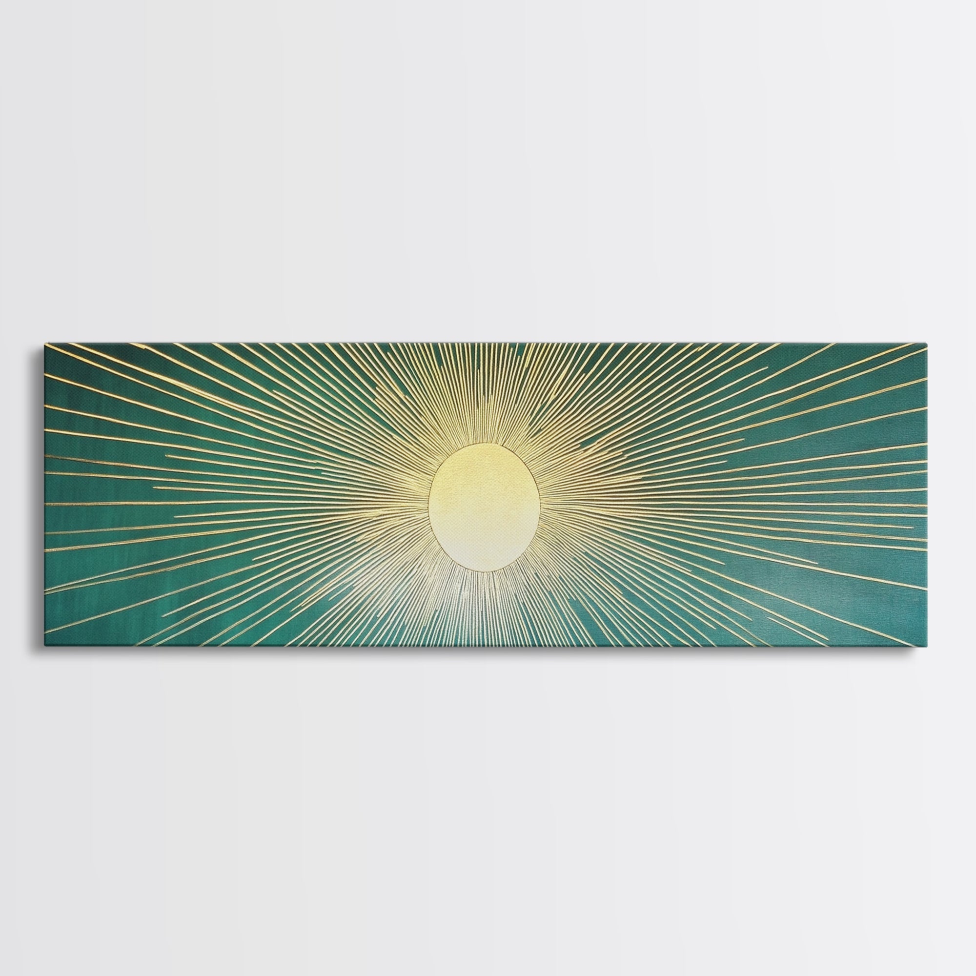 Eclectic Art Deco Sunburst Framed Canvas Print, Boho Style Wall Art, E