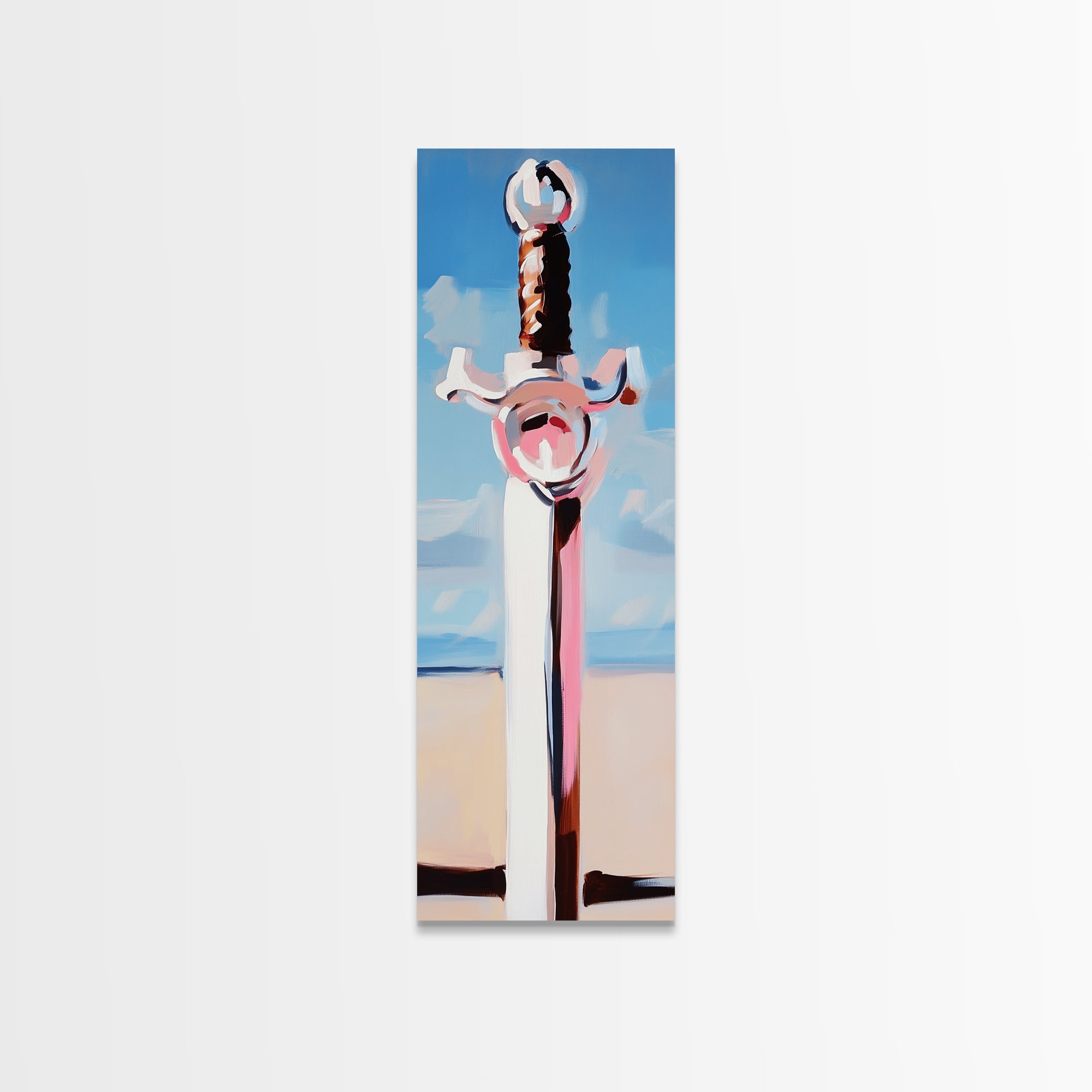 Sword in Sand, Medieval Art, Fantasy Wall Decor, Warrior Art, Rustic H