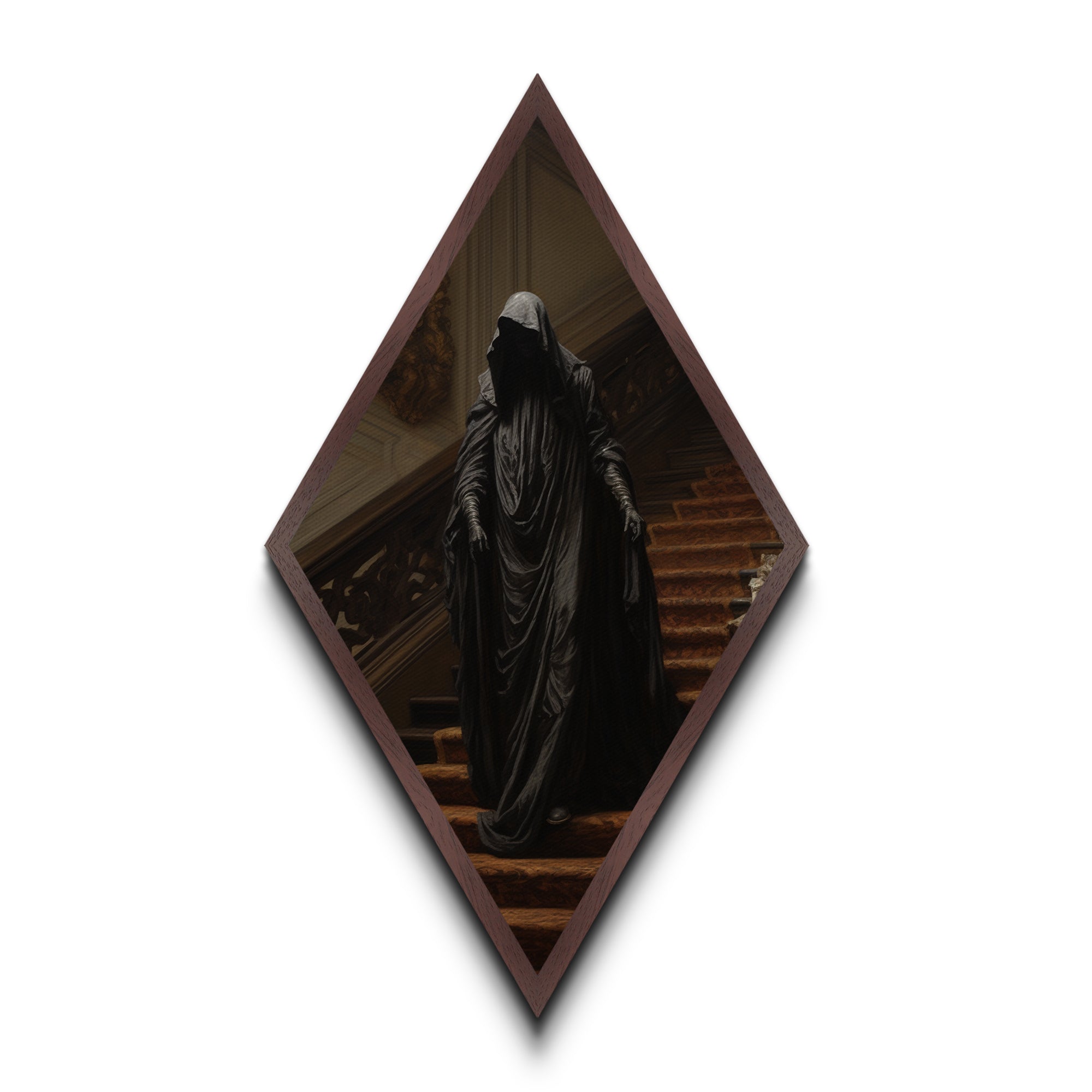The Phantom, Gothic Halloween Decor, Canvas Textured Print, Scary Horr