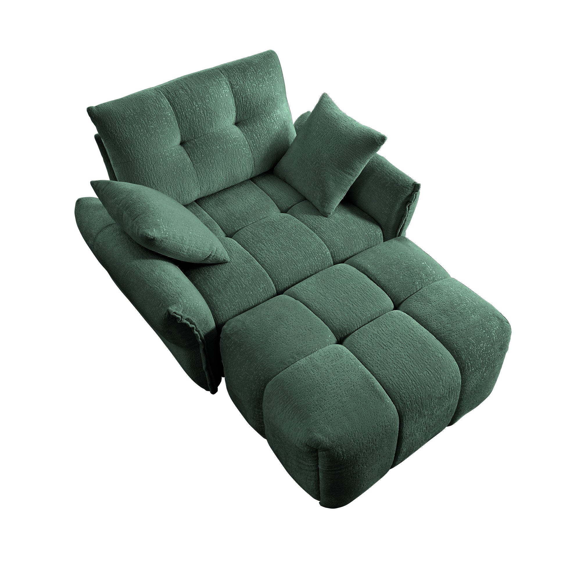 Ergonomic Single Seater Sofa with Ottoman, High-Resilience Support Cus