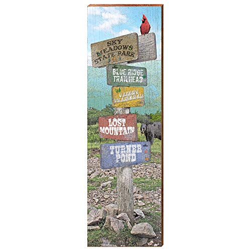Sky Meadows State Park Directional Sign Home Decor Art Print on Real W
