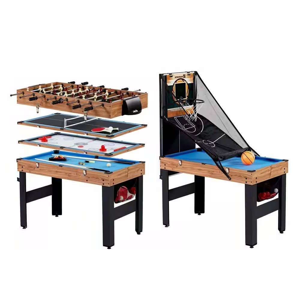 5-in-1 Game Table - Foosball Pool Basketball Ping Pong and Slide Hocke