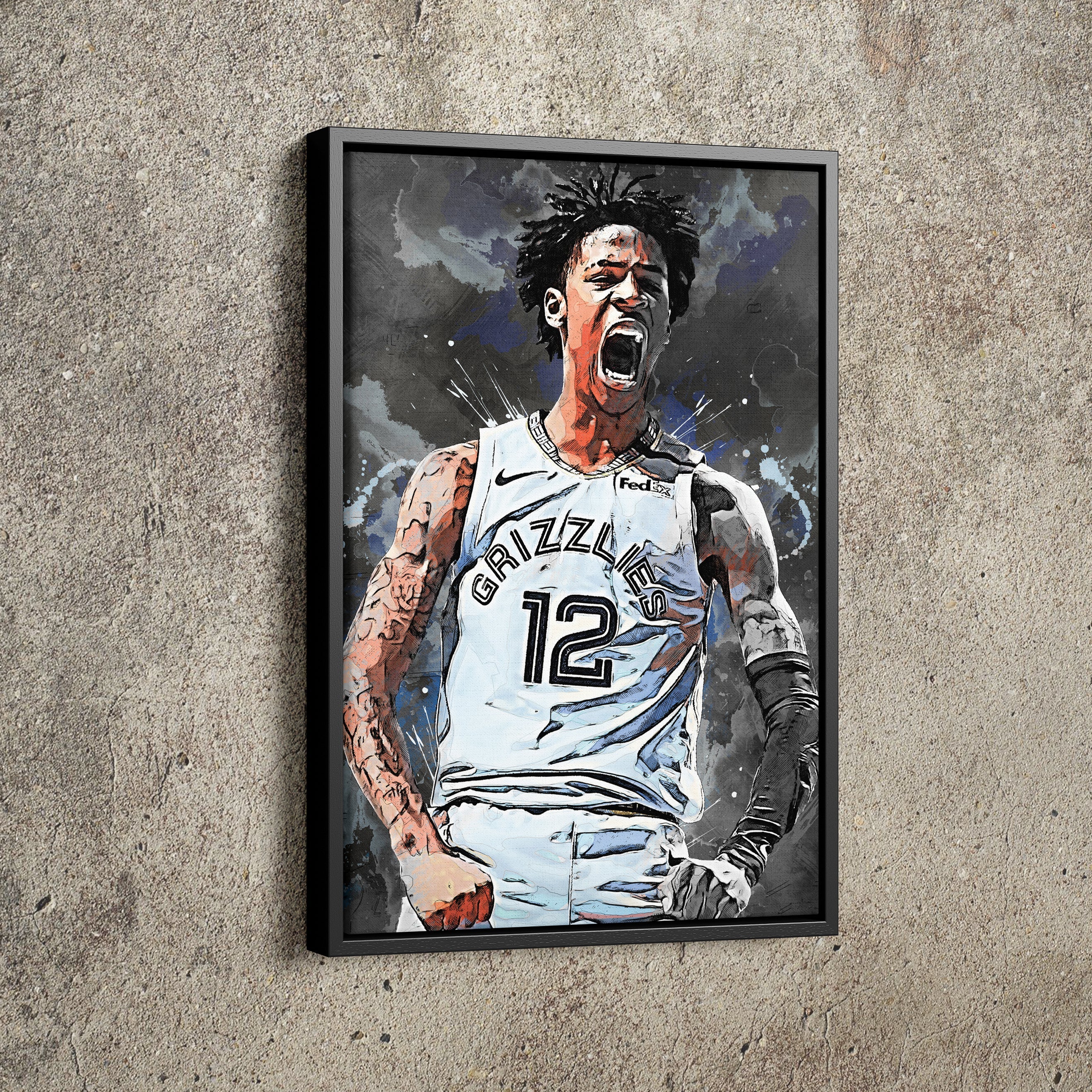 Ja Morant Poster Painting Memphis Grizzlies Basketball Hand Made Poste