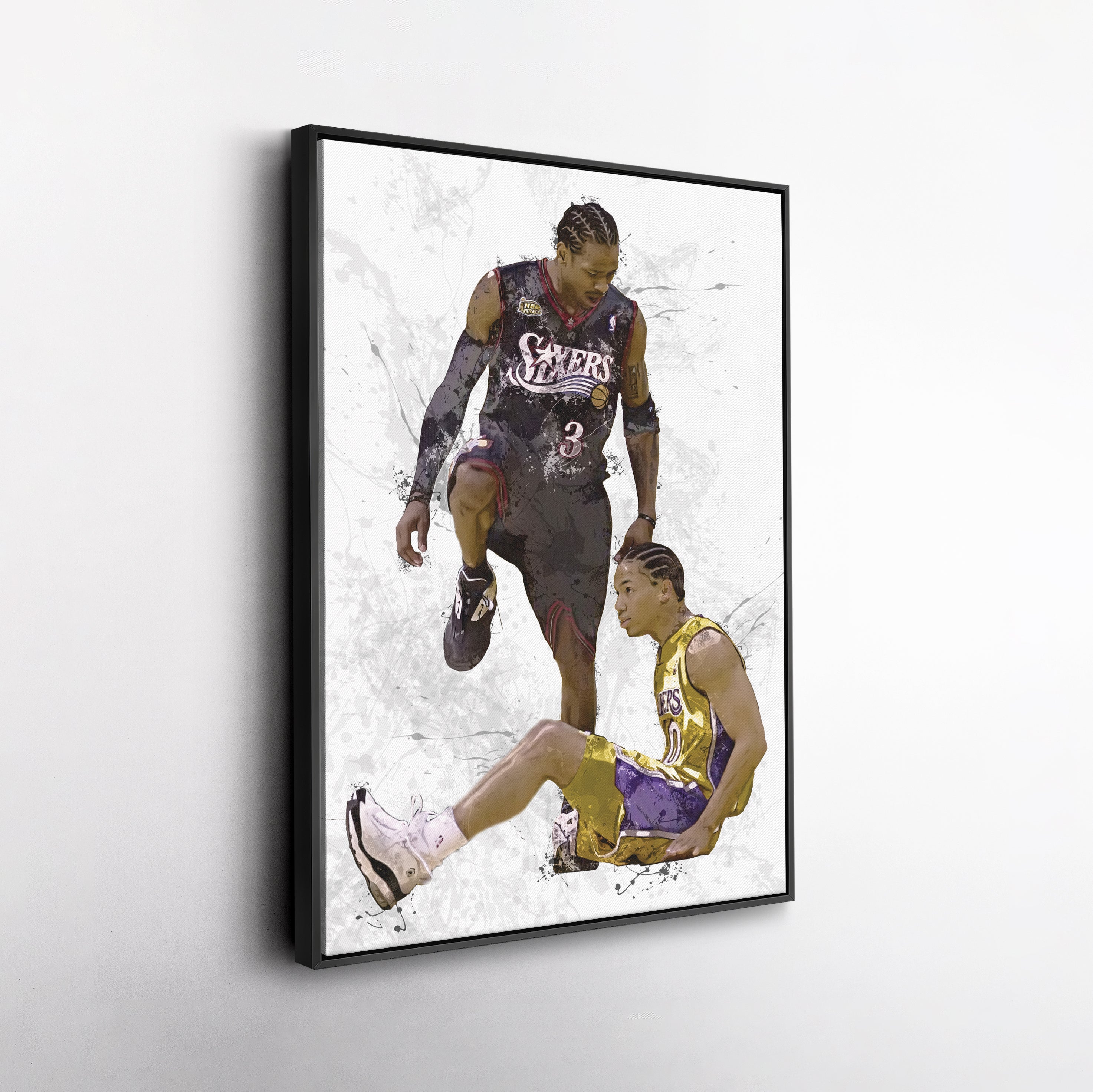 Allen Iverson Step Over Canvas Wall Art – NBA Legend for Man Cave