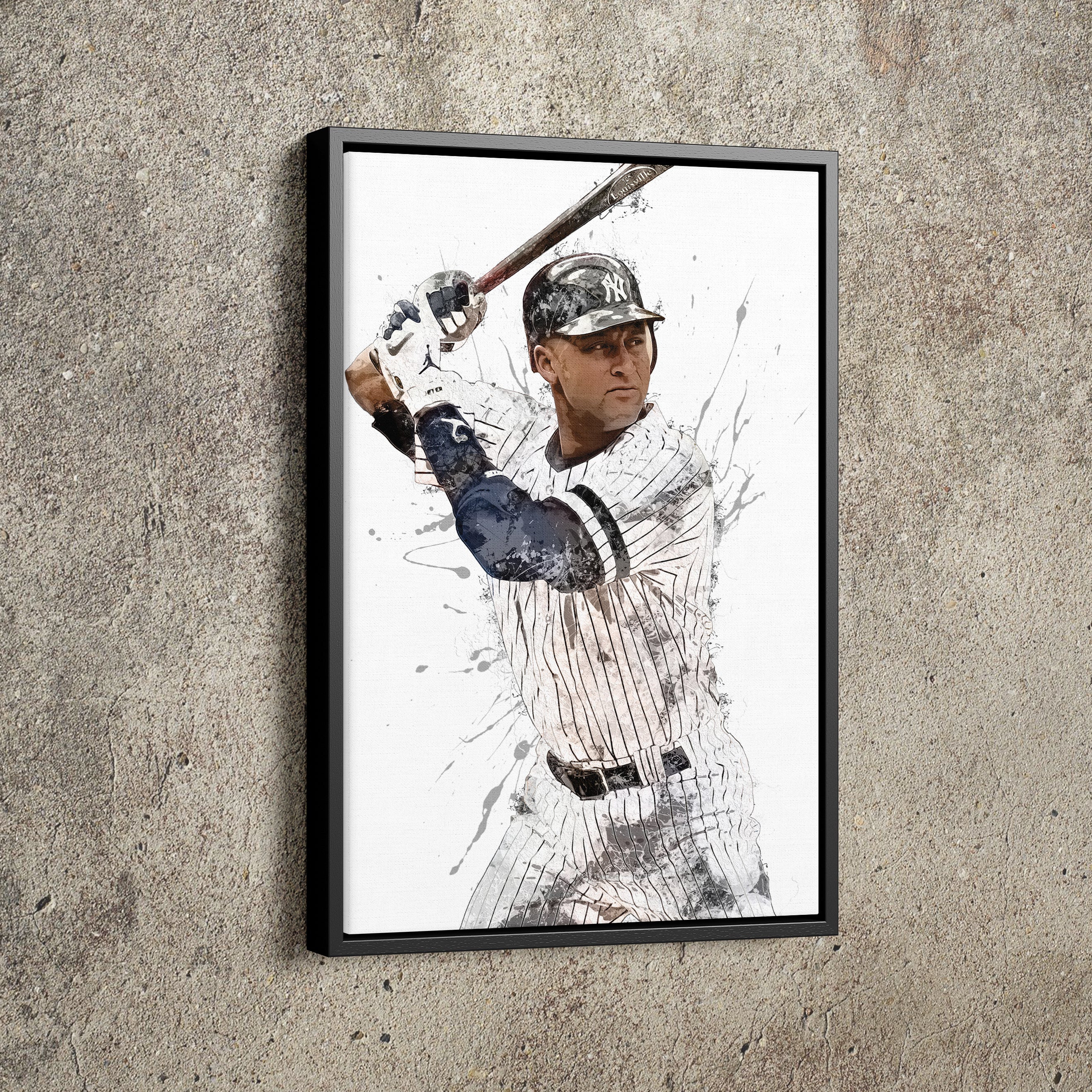 Derek Jeter Poster New York Yankees Baseball Painting Hand Made Poster