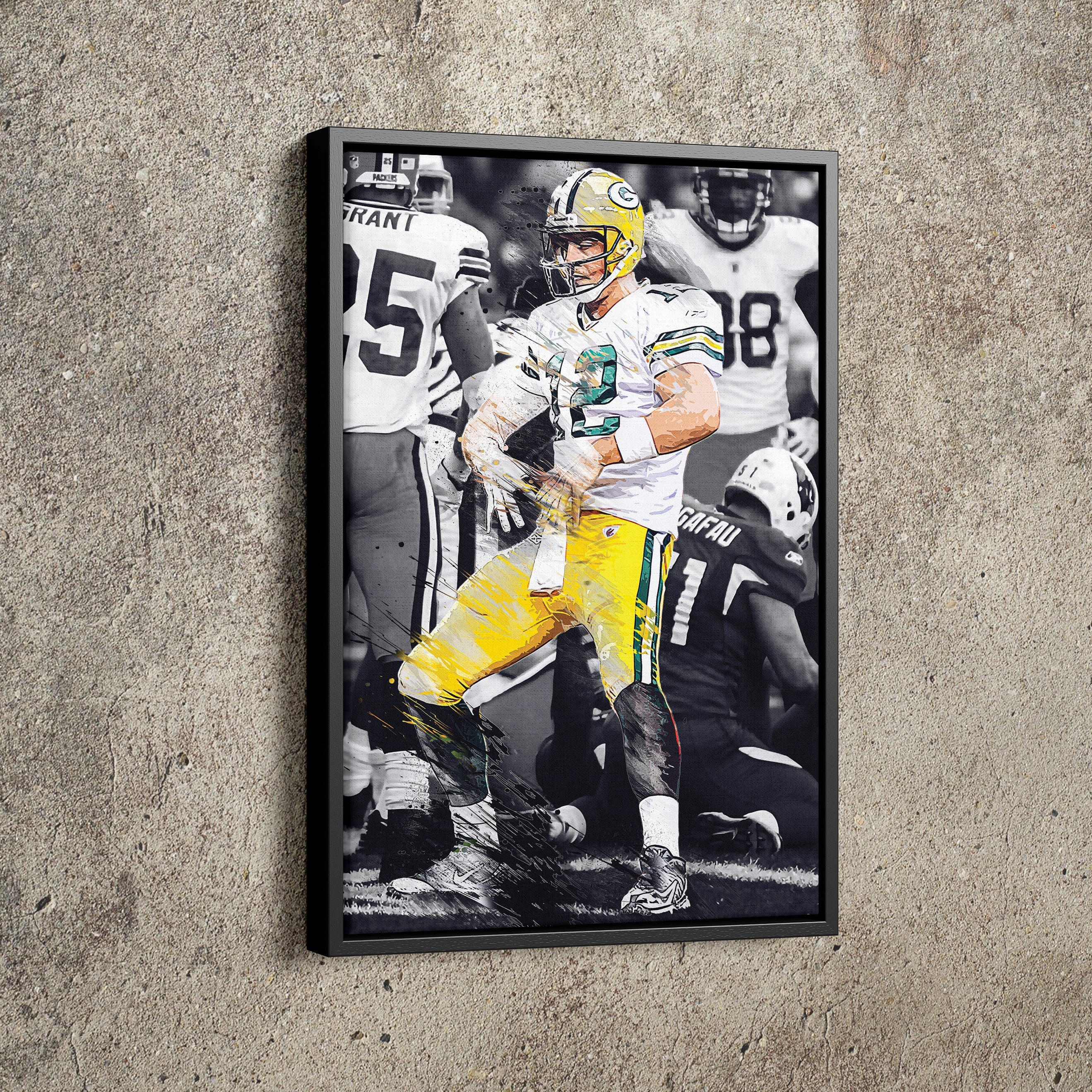Aaron Rodgers Belt Celebration Poster Green Bay Packers Football Hand