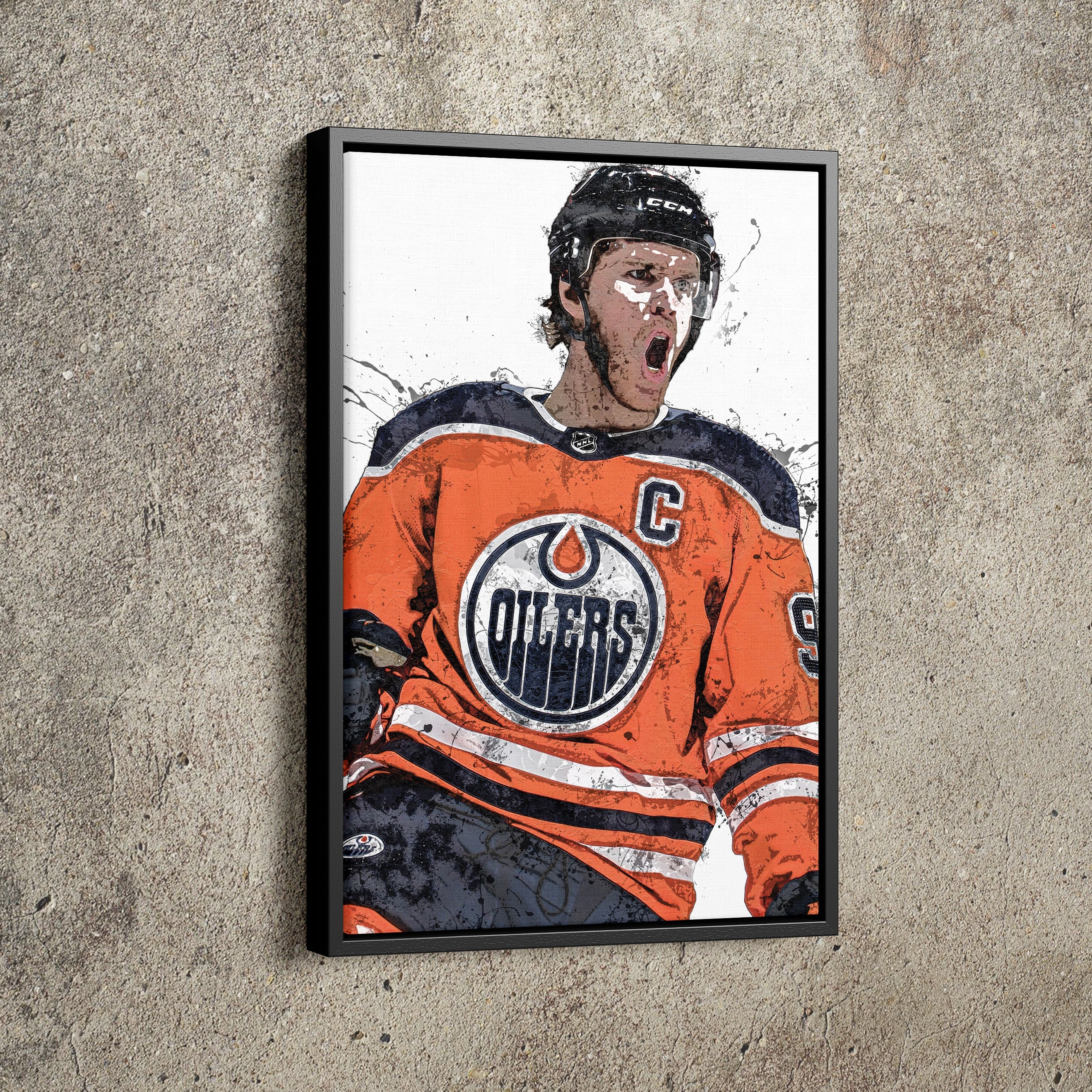 Connor McDavid Poster Edmonton Oilers Ice Hockey Painting Hand Made Po