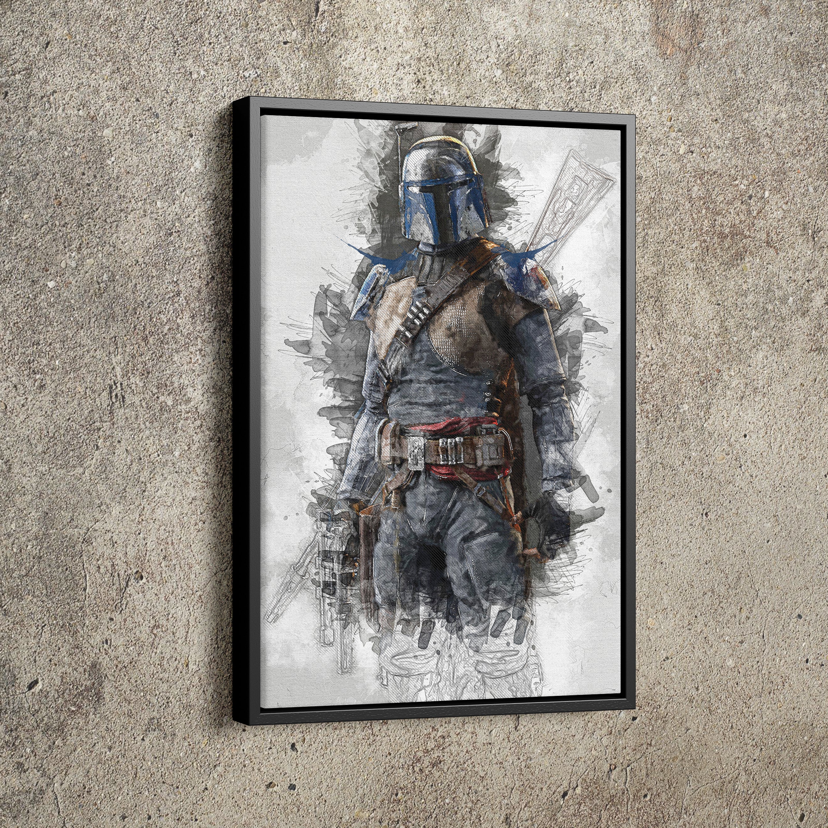 Jango Fett Poster Star Wars Painting Hand Made Posters Canvas Print Ki
