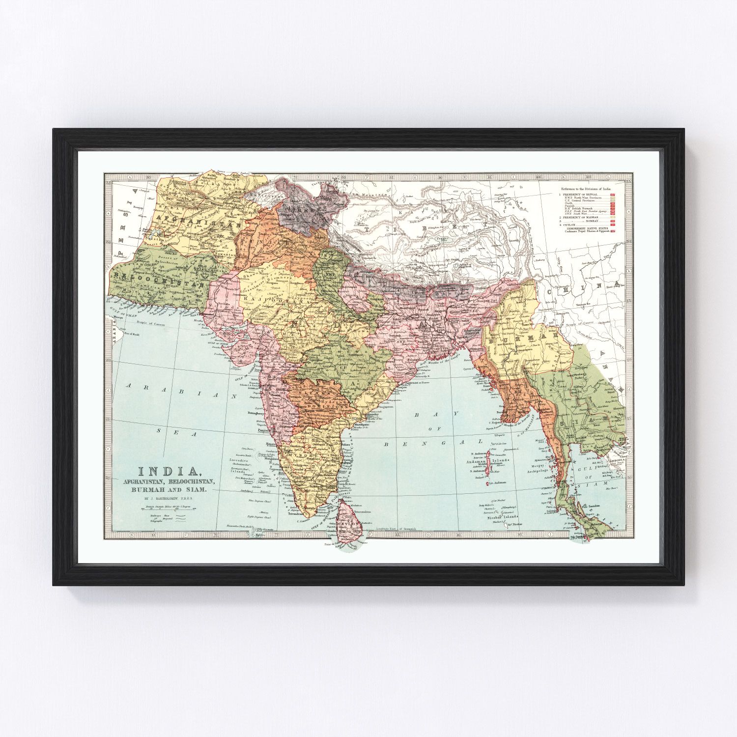 Vintage Map of India 1871