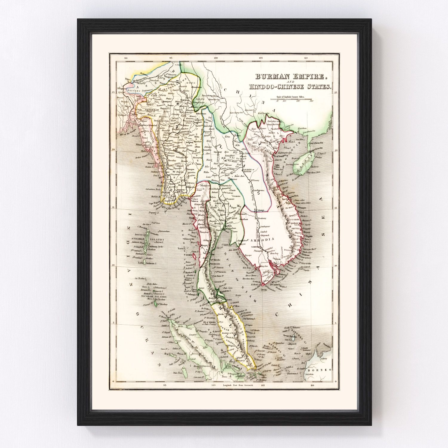 Vintage Map of Burman Empire 1832