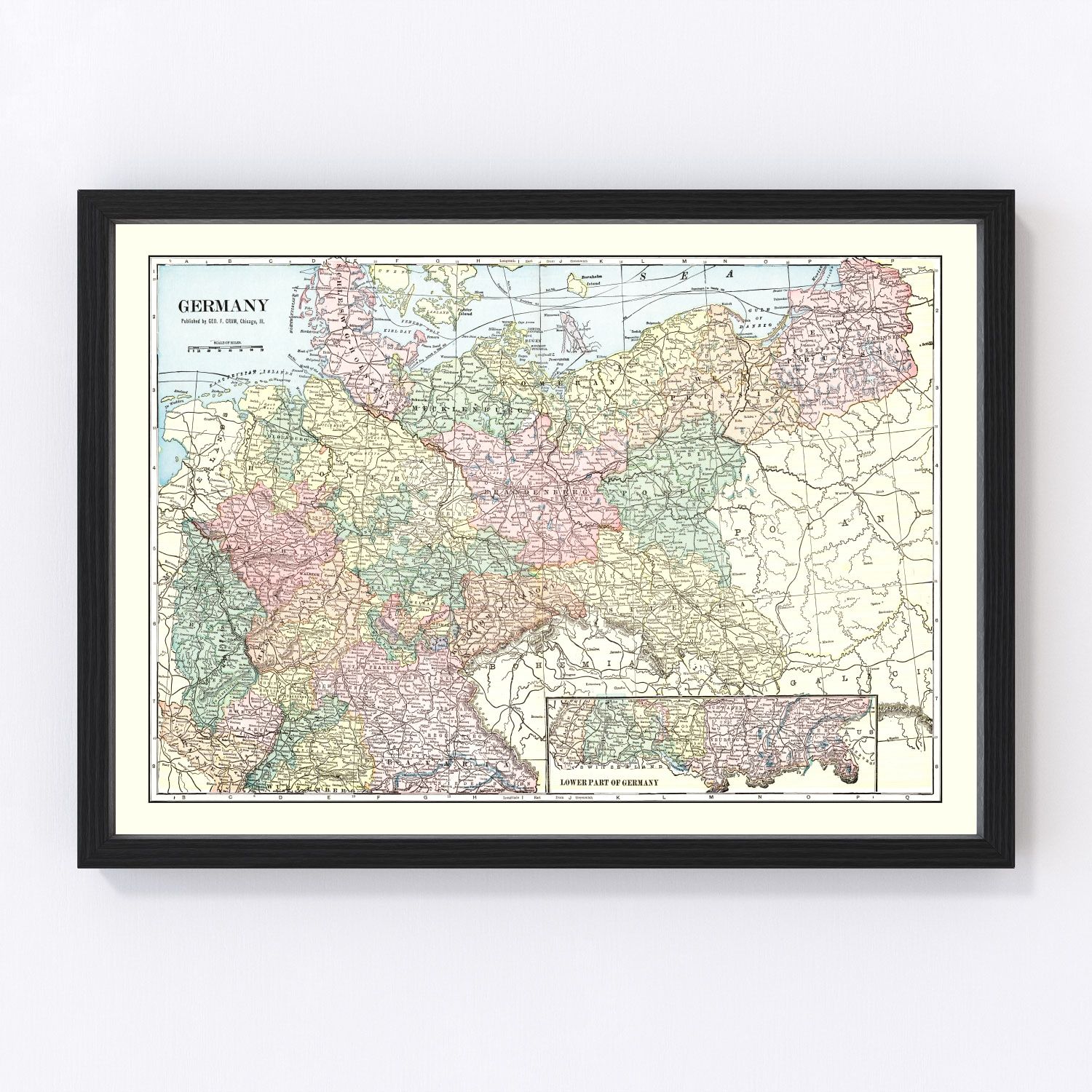 Vintage Map of Germany 1901