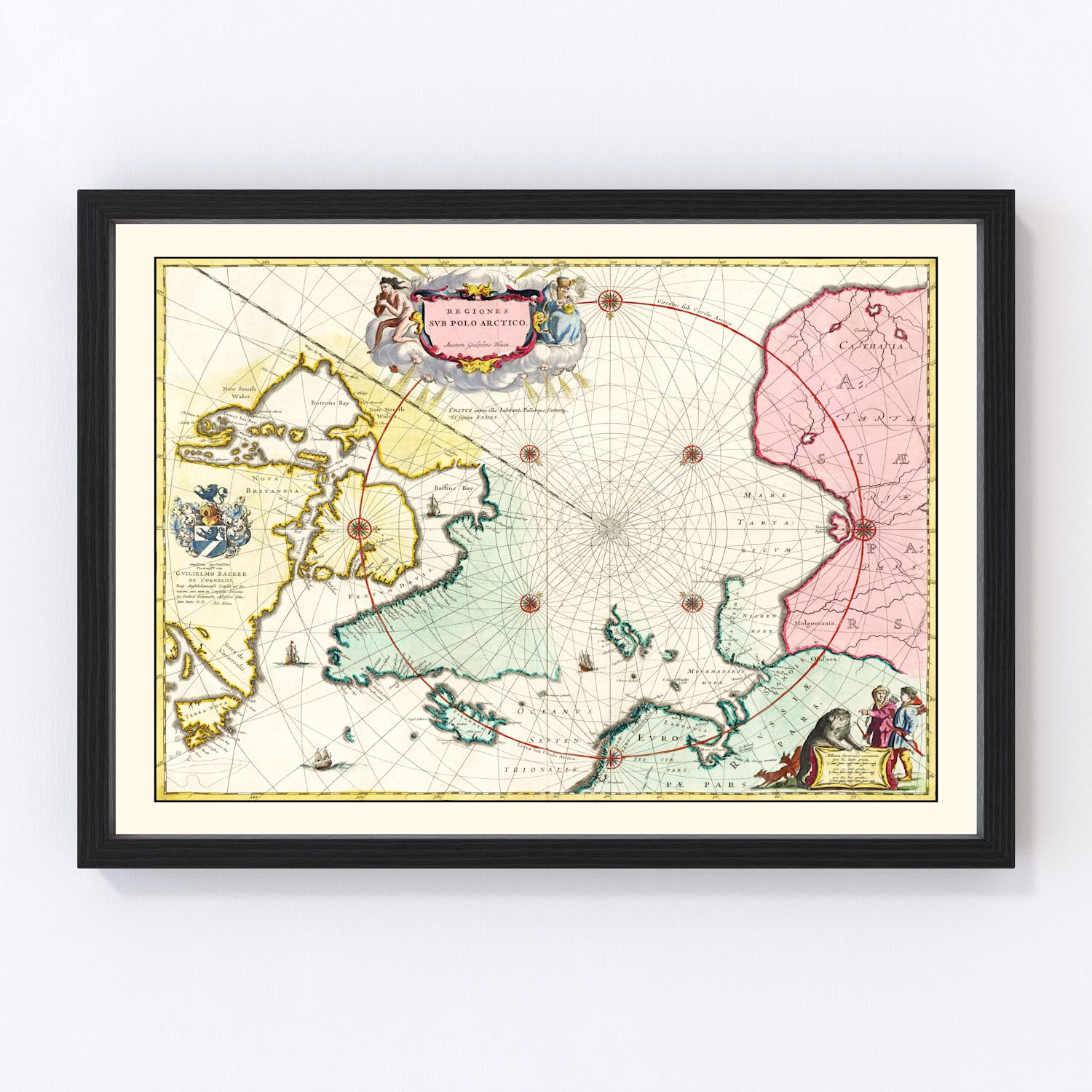 Vintage Map of North Pole, 1665