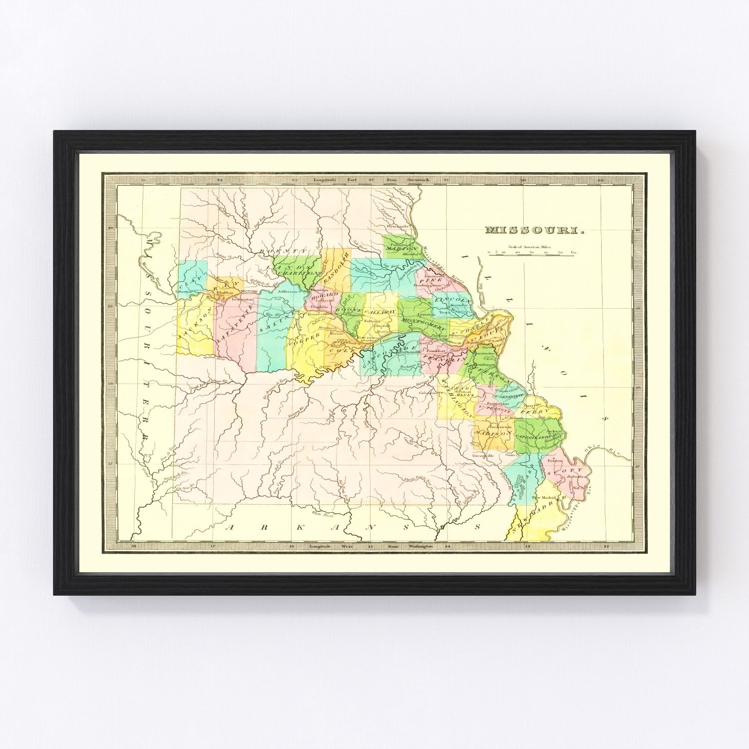 Vintage Map of Missouri 1836
