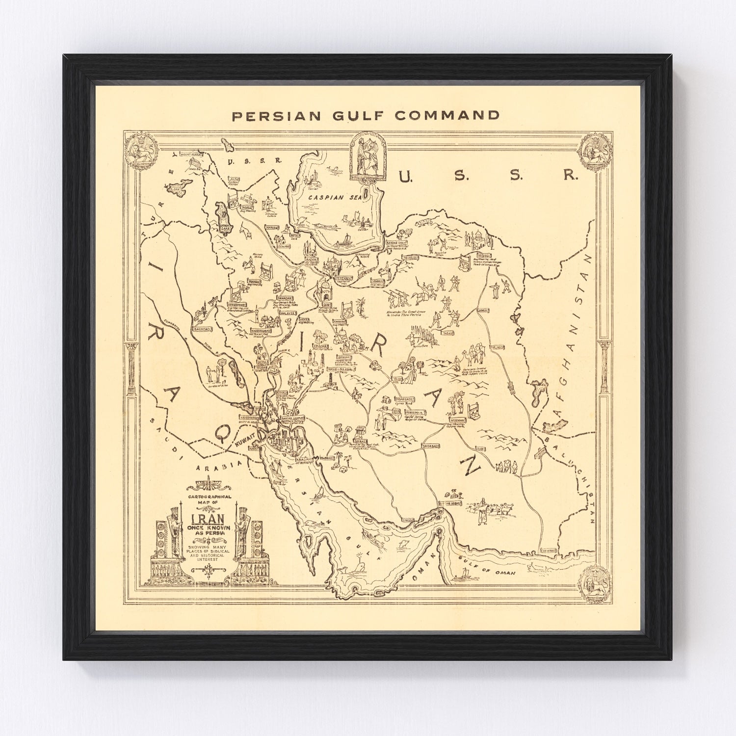 Vintage Map of Iran 1944