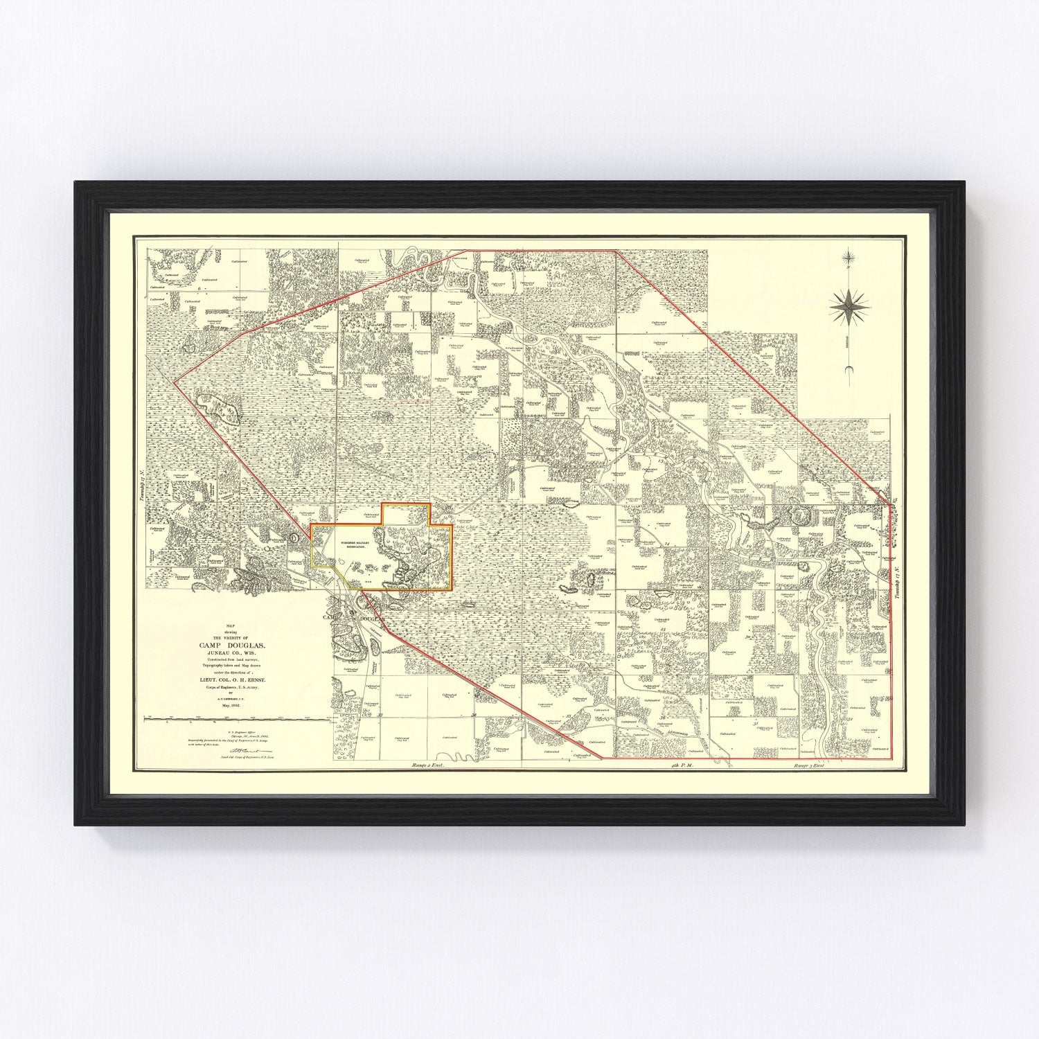 Vintage Map of Volk Field Air Base, 1902