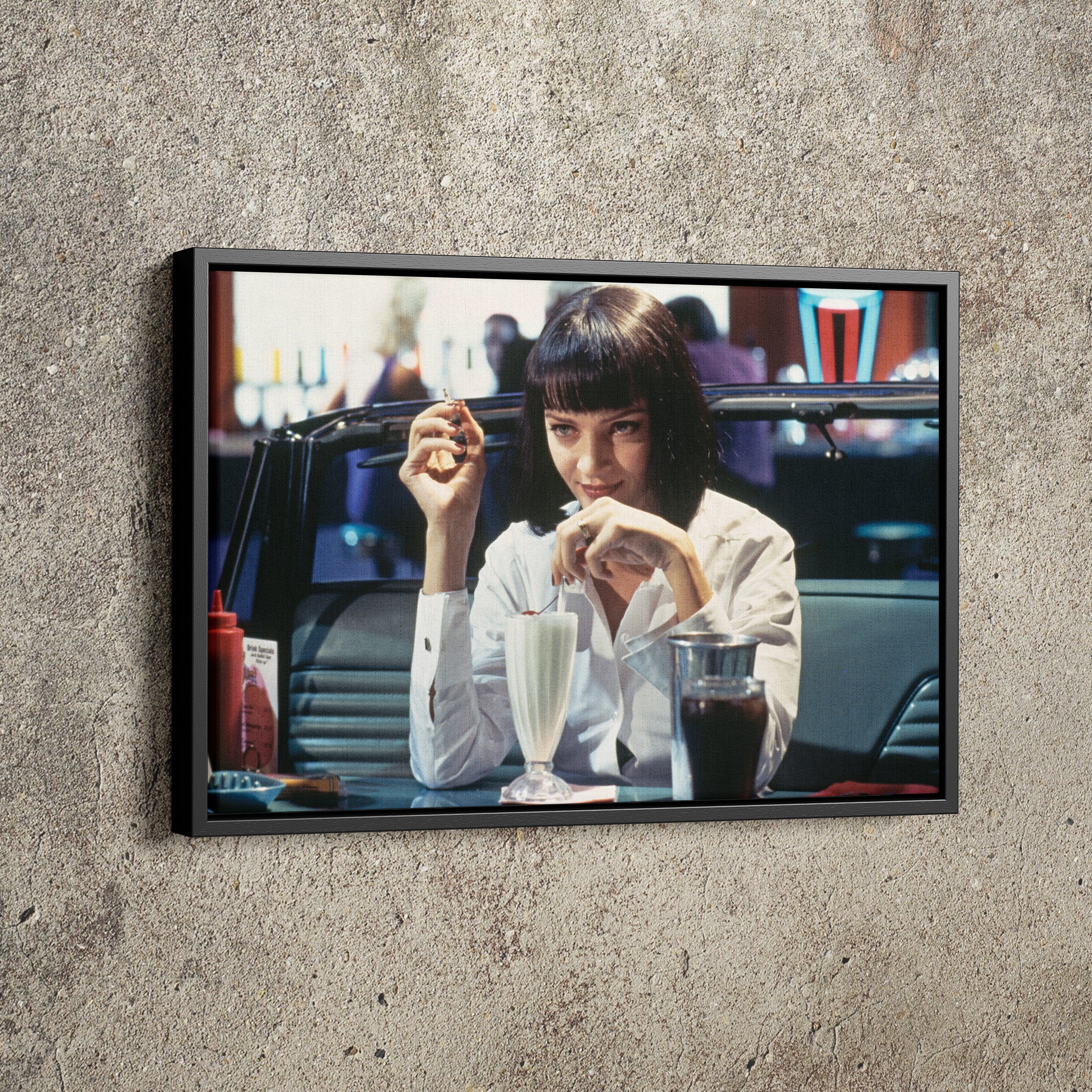 Pulp Fiction Poster Uma Thurman Mia Wallace milkshake Movie Hand Made