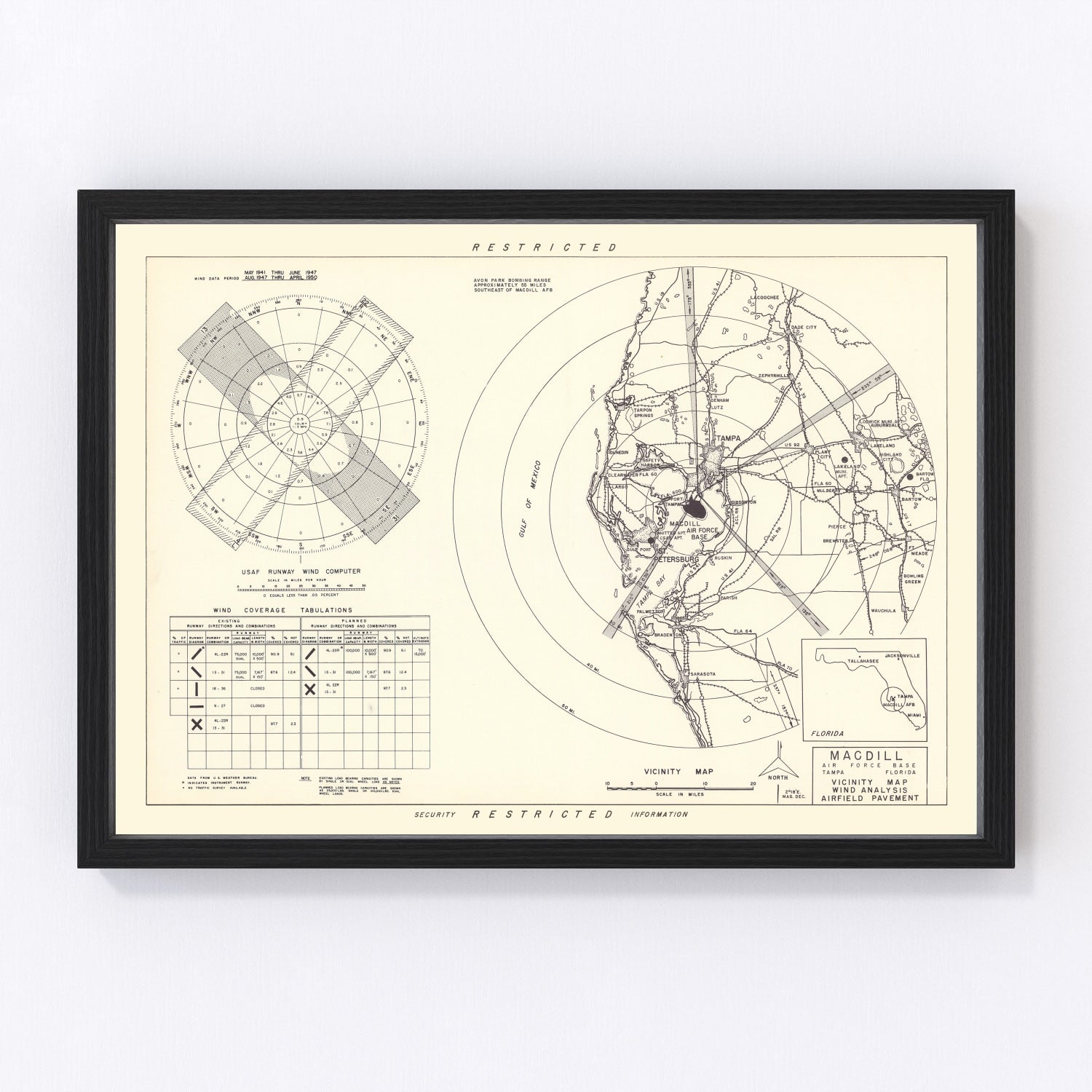 Vintage Map of the MacDill Air Force Base Vicinity, 1951