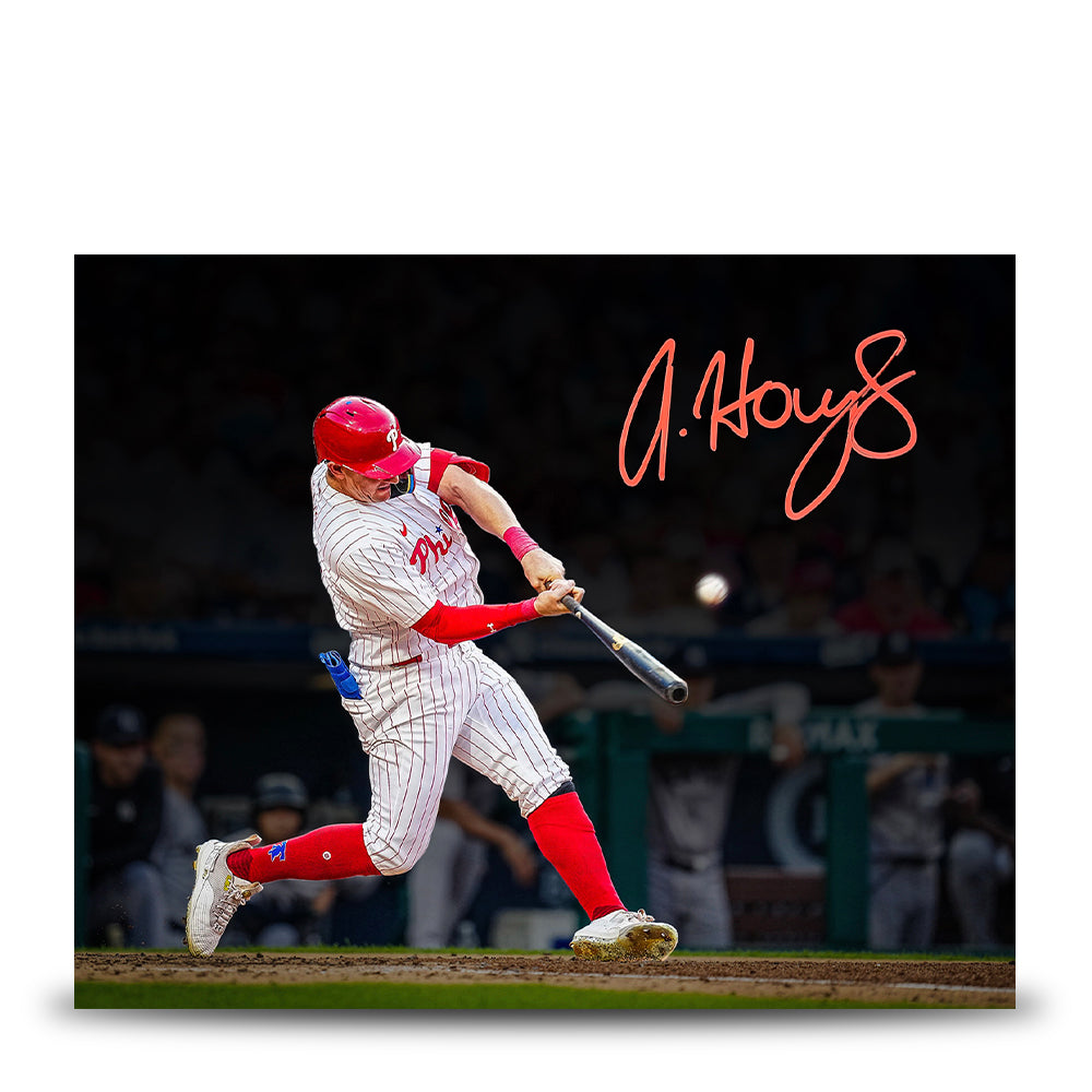 Austin Hays Blackout Swing Autographed Philadelphia Phillies 8" x 10"