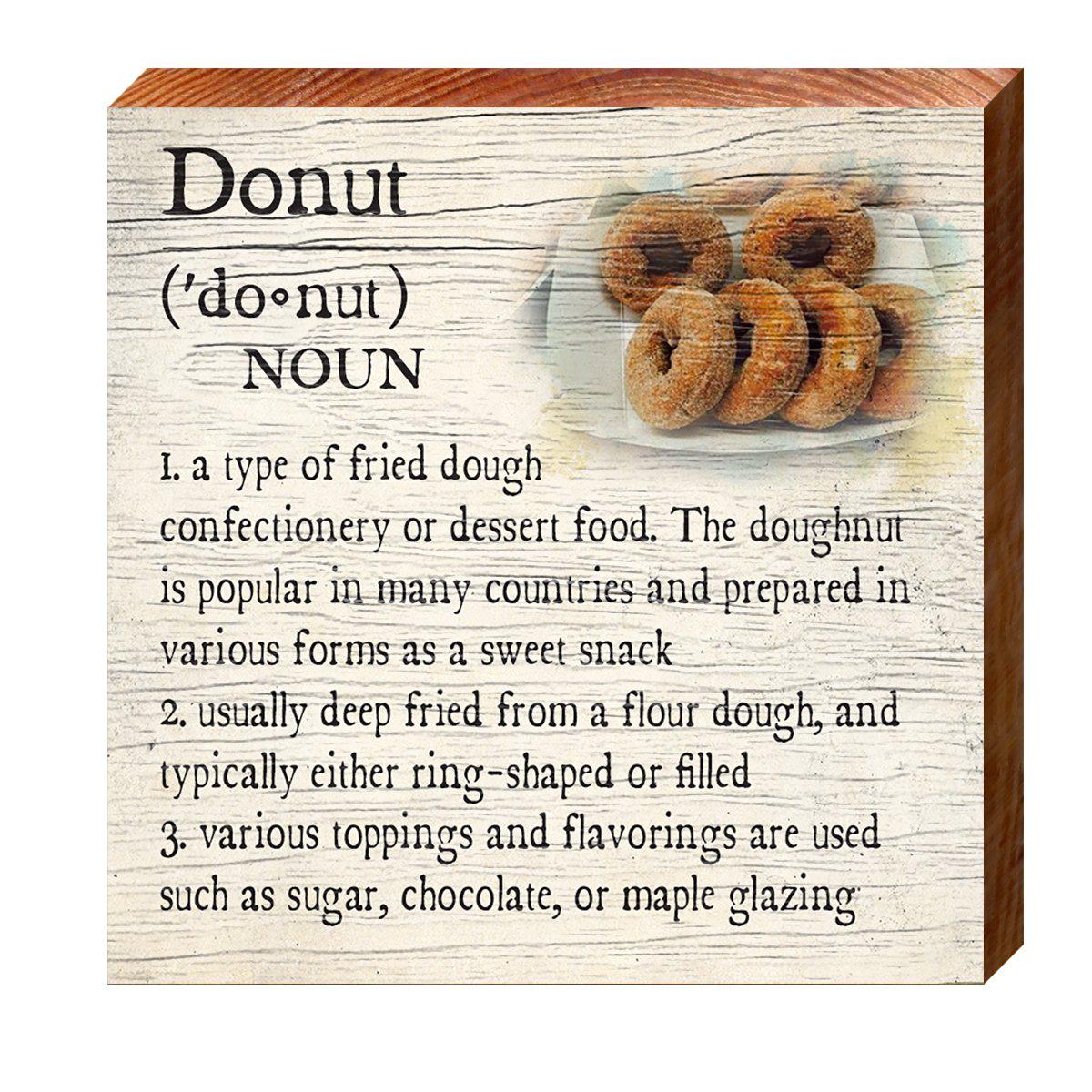 Donut Definition | Wall Art Print on Real Wood