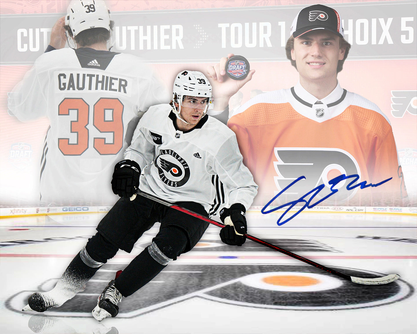 Cutter Gauthier Philadelphia Flyers Autographed 8" x 10" Draft Hockey
