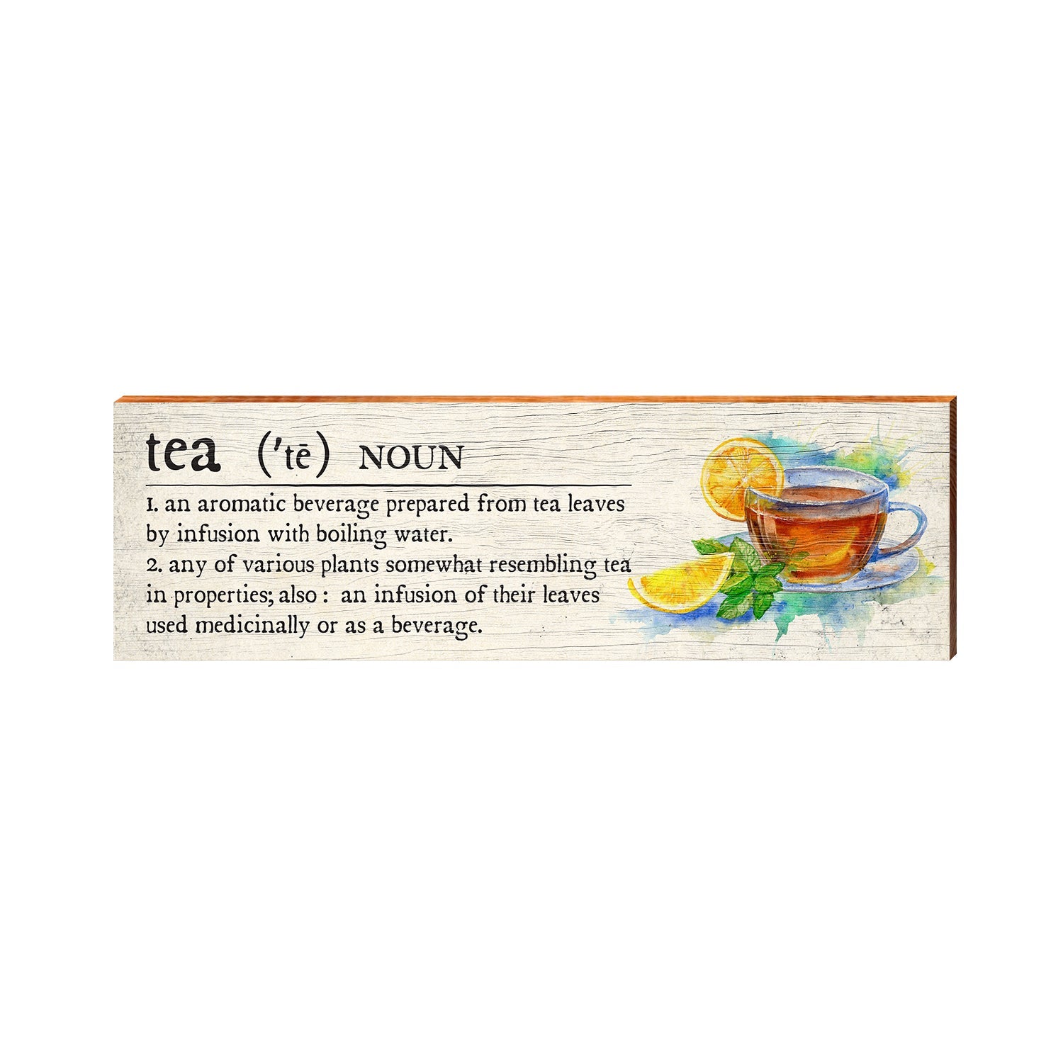 Tea Definition Wooden Sign | Wall Art Print on Real Wood | Home Decor