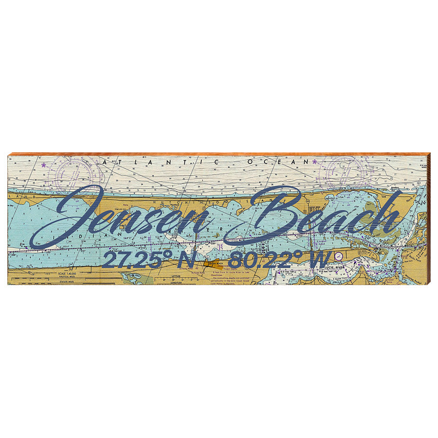 Jensen Beach, Florida Latitude Longitude Map Wooden Sign | Wall Art Pr