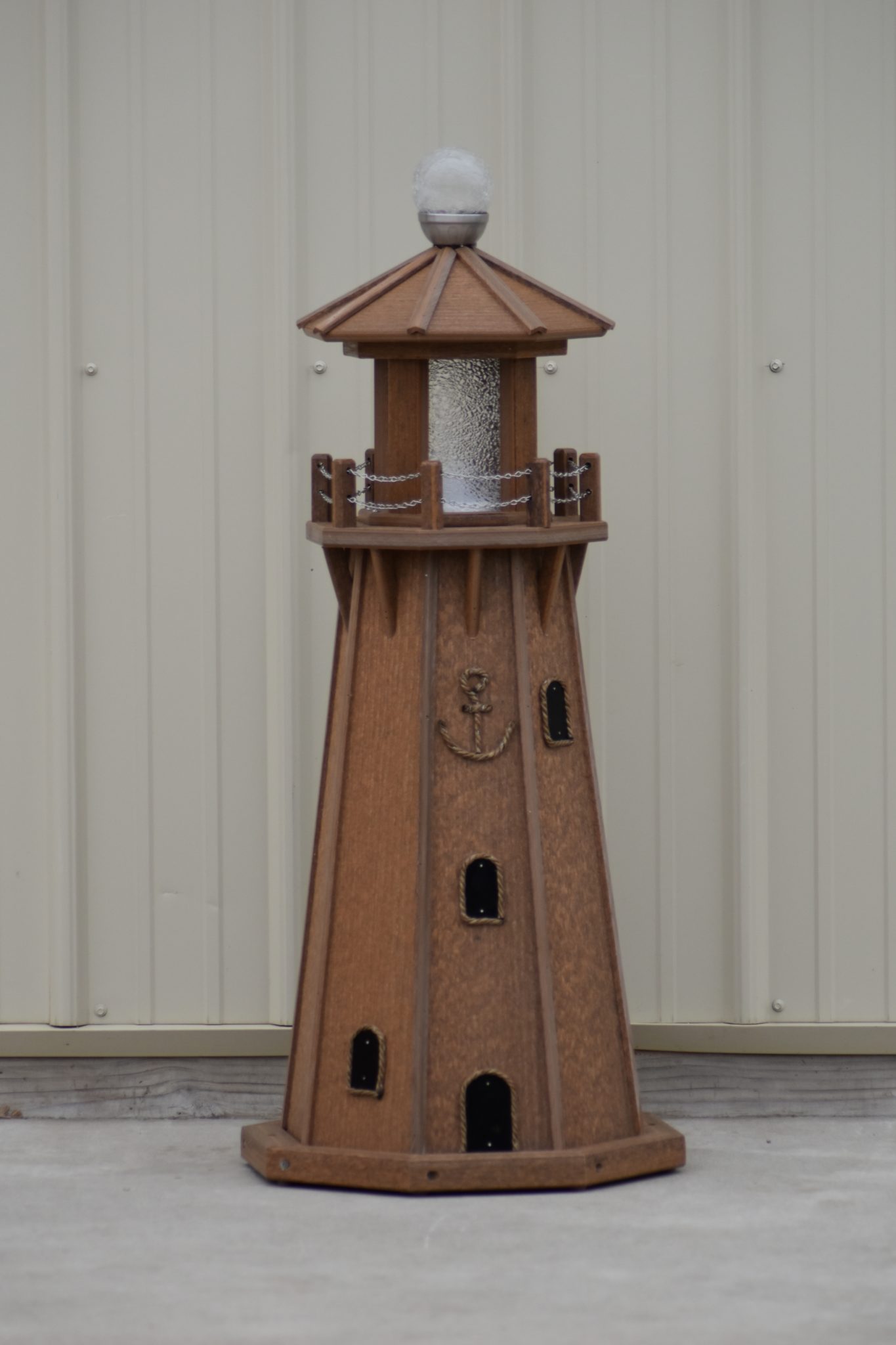 39" Octagon, Solar and Electric Powered Poly, Lawn Lighthouse Antique