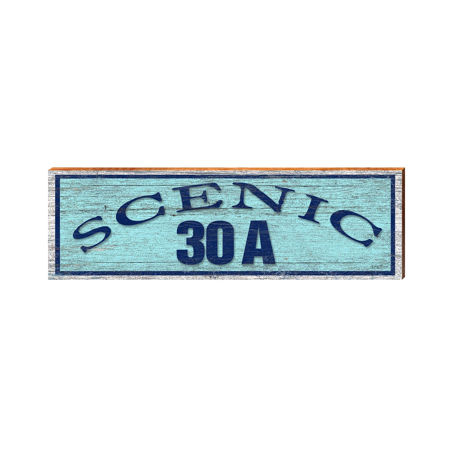 Scenic 30A Blue Sign | Real Wood Wall Art Print