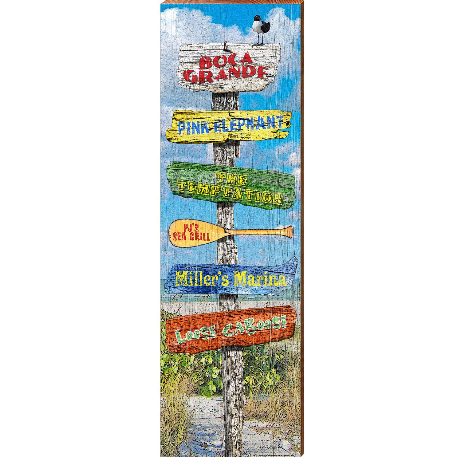 Boca Grande w/ PJ's Sea Grill Beach Directional | Wall Art Print on Re