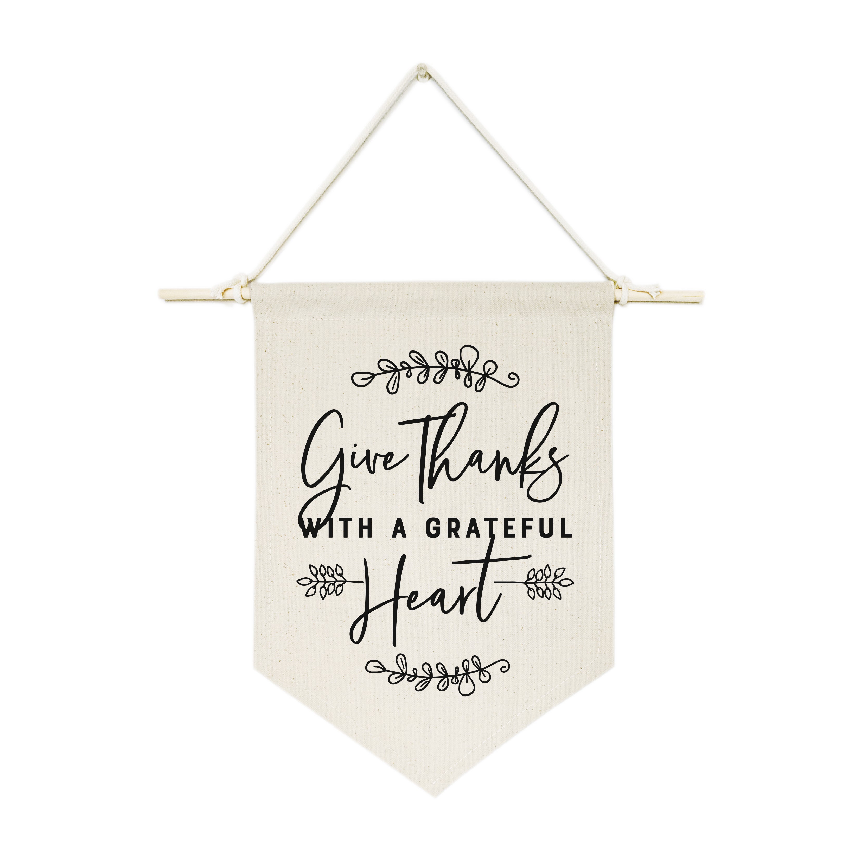 Give Thanks with a Grateful Heart Hanging Wall Banner