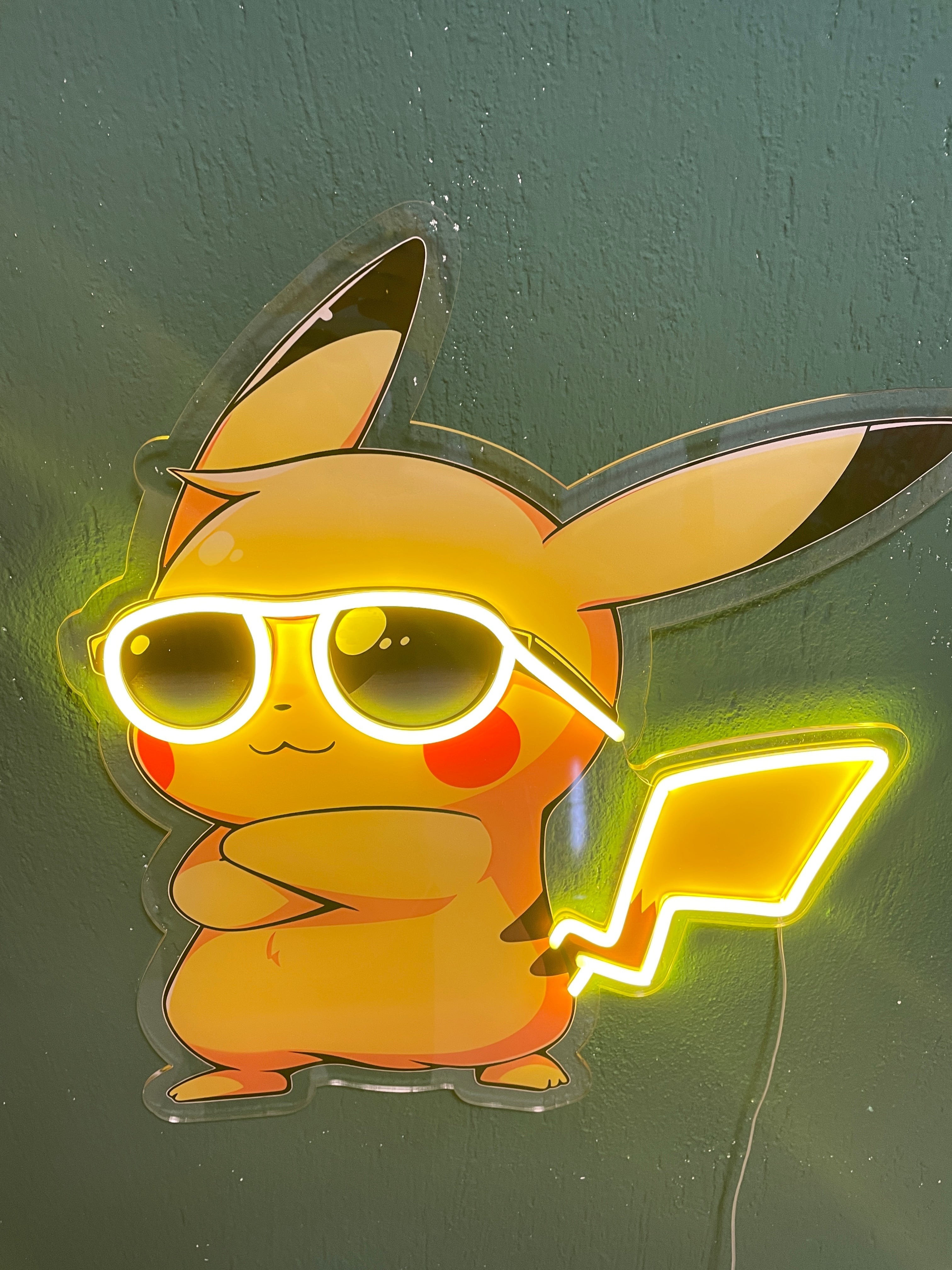 Pikachu Neon Sign, Uv Print Neon, Pokemon Wall Decor, Uv Print Neon Si